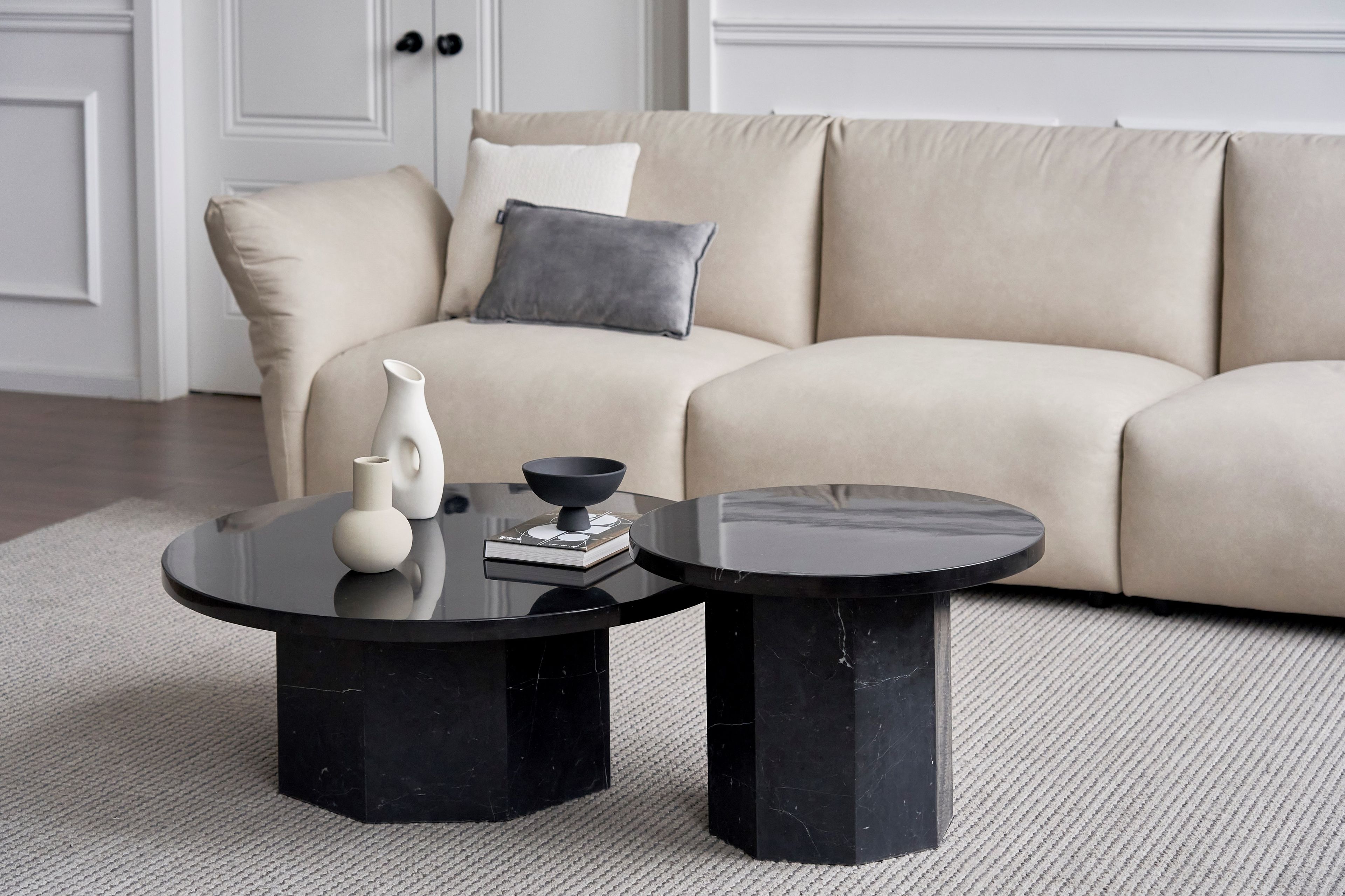 SUGAR CUBES | Round coffee table Round wood veneer coffee table for ...