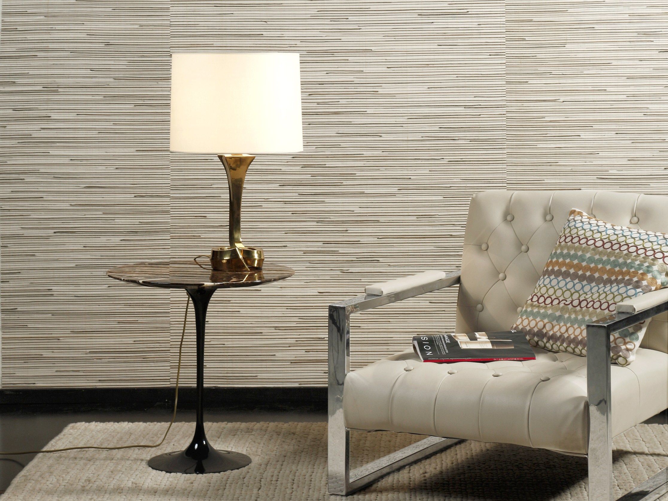 Natural fibre wallpaper SUMATRA COCO MIDRIB & SILK By Omexco