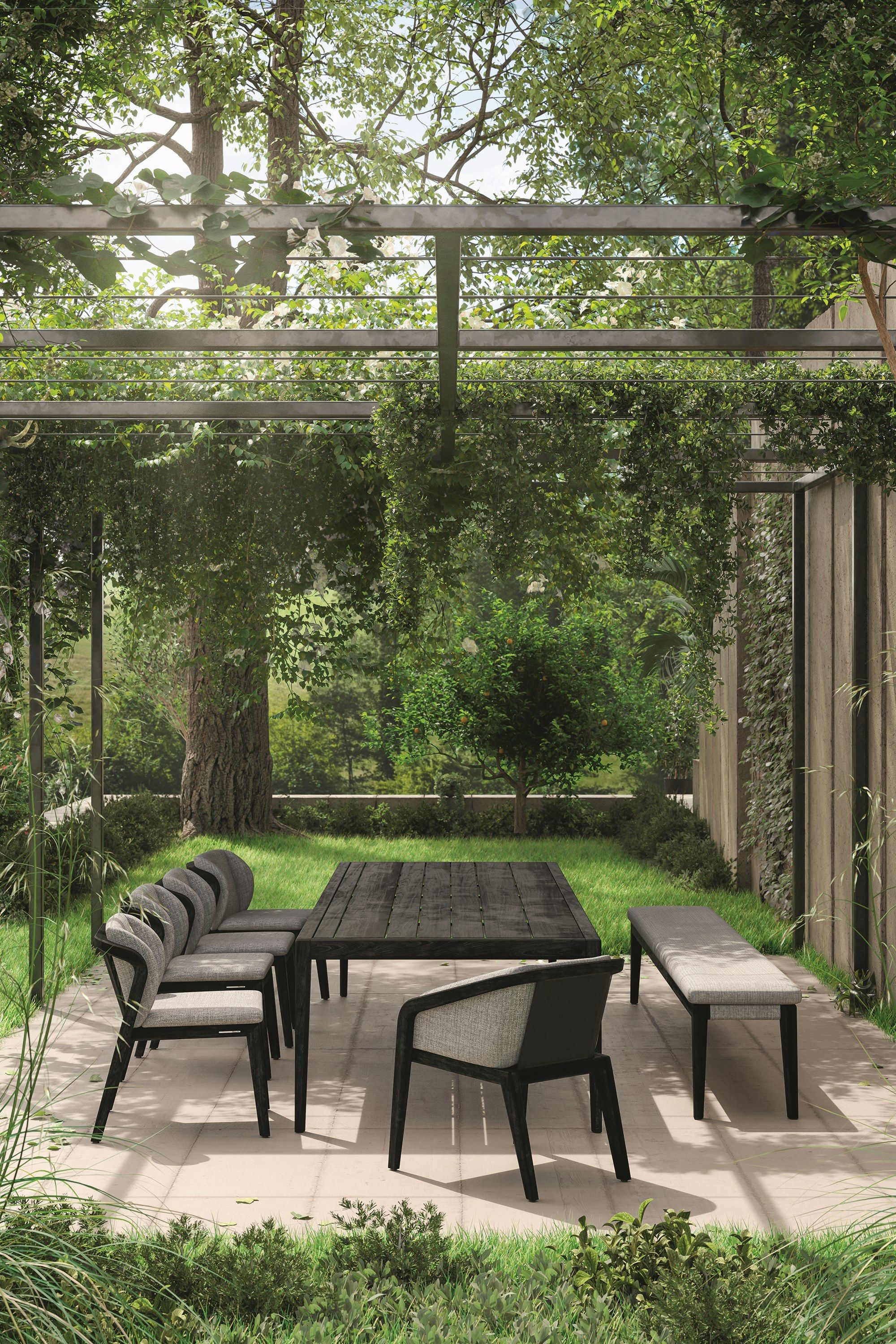 SUNRISE Fabric garden chair with armrests By MANUTTI | design Matthew ...