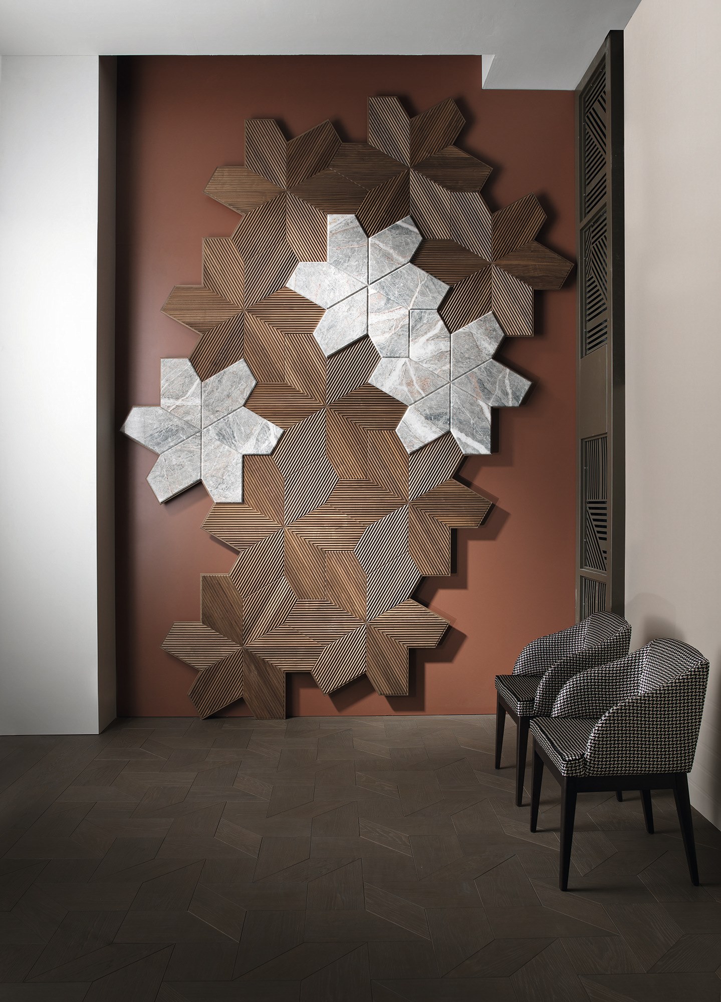 Modular indoor wooden 3D Wall Cladding AZALEA 3D Relevo Collection By ...