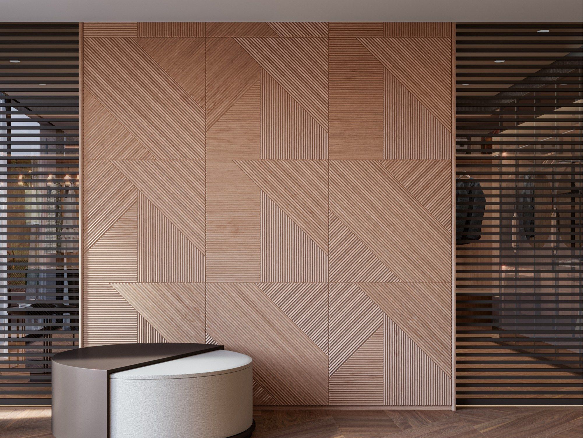 RELEVO Modular indoor wooden 3D Wall Cladding By FOGLIE D'ORO
