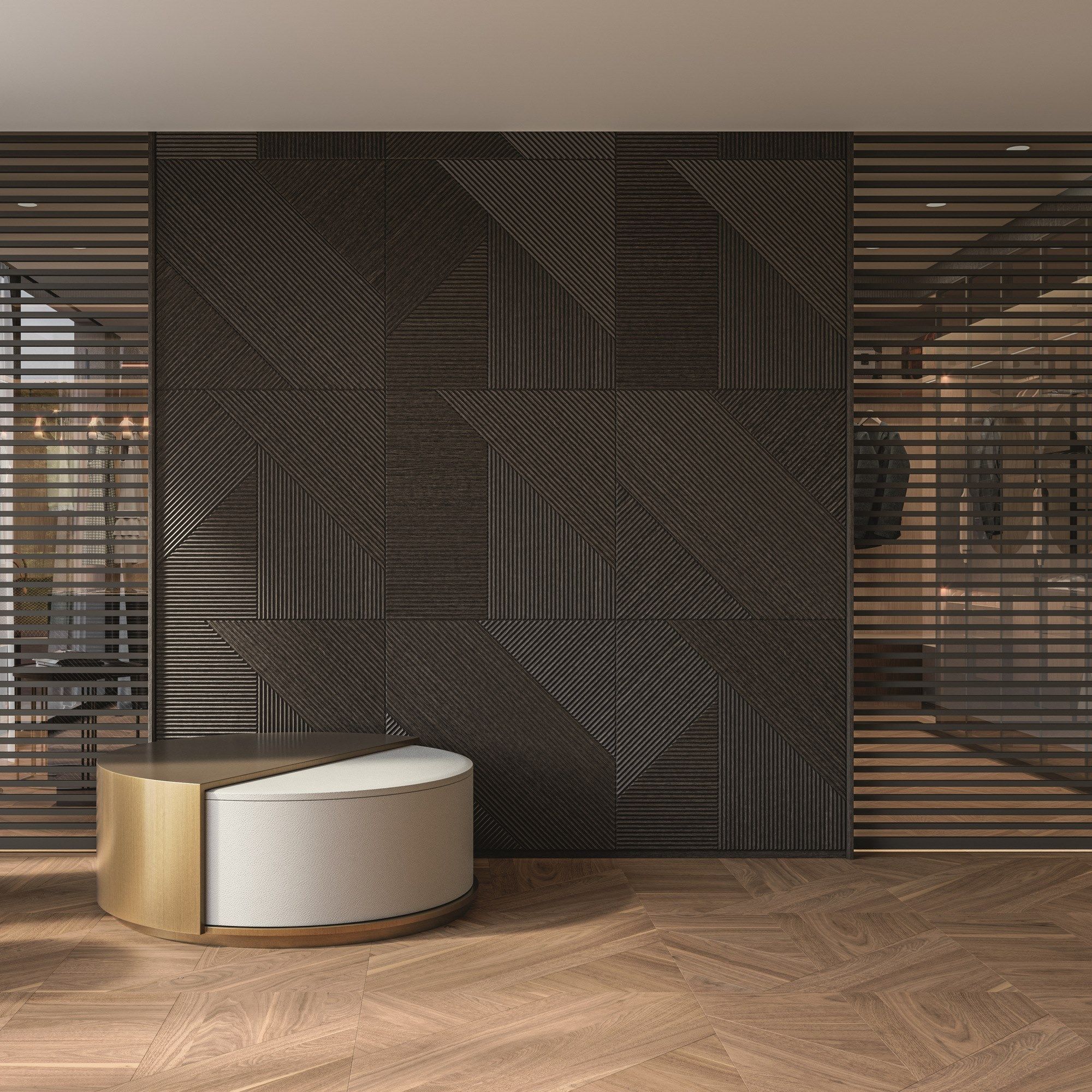 RELEVO Modular indoor wooden 3D Wall Cladding By FOGLIE D'ORO