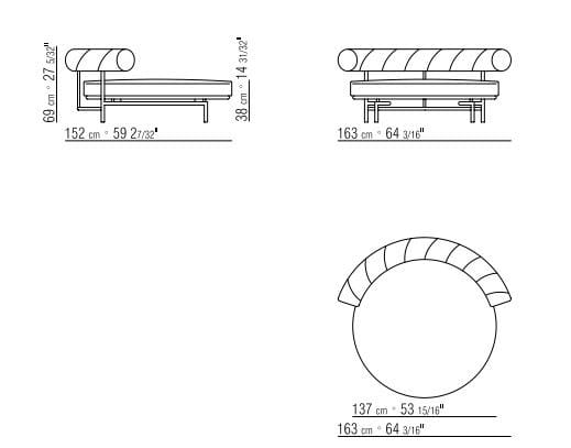 SUPERMAX OUTDOOR Round fabric garden sofa By Flexform | design Antonio Citterio