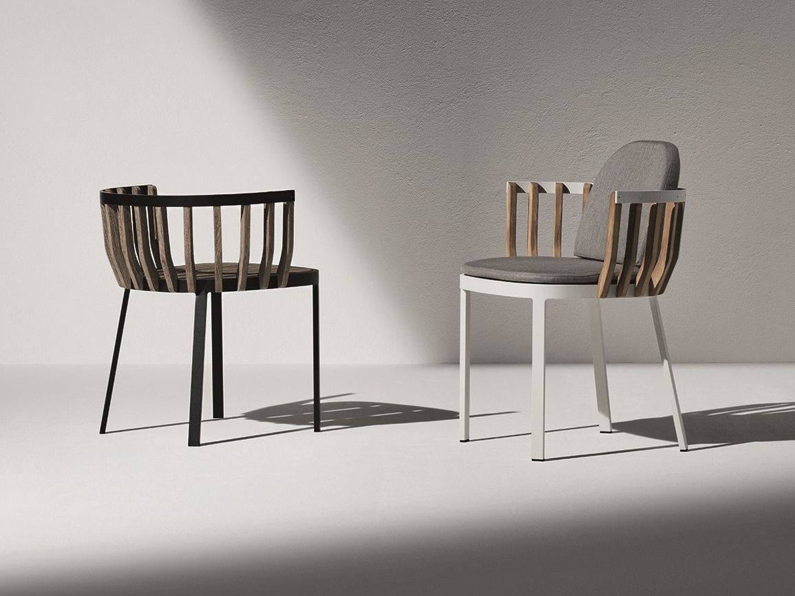 SWING Teak garden chair with armrests By Ethimo | design Patrick Norguet