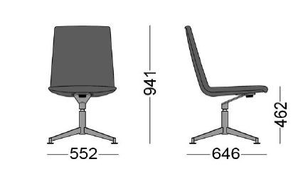 SWING Upholstered fabric reception chair with 4-spoke base By SELLEX ...