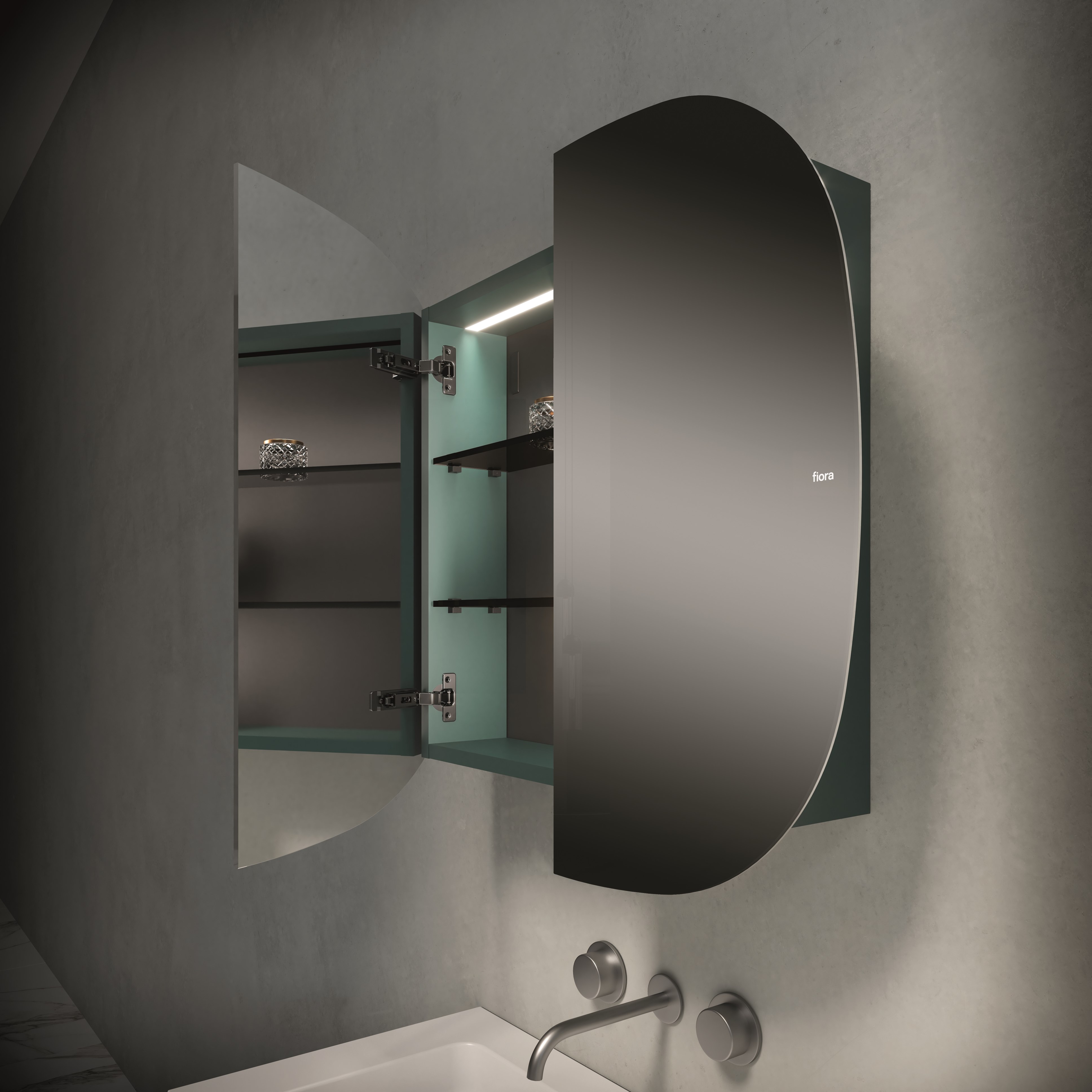 SYNERGY Single wall-mounted vanity unit with Silexpol® top By Fiora