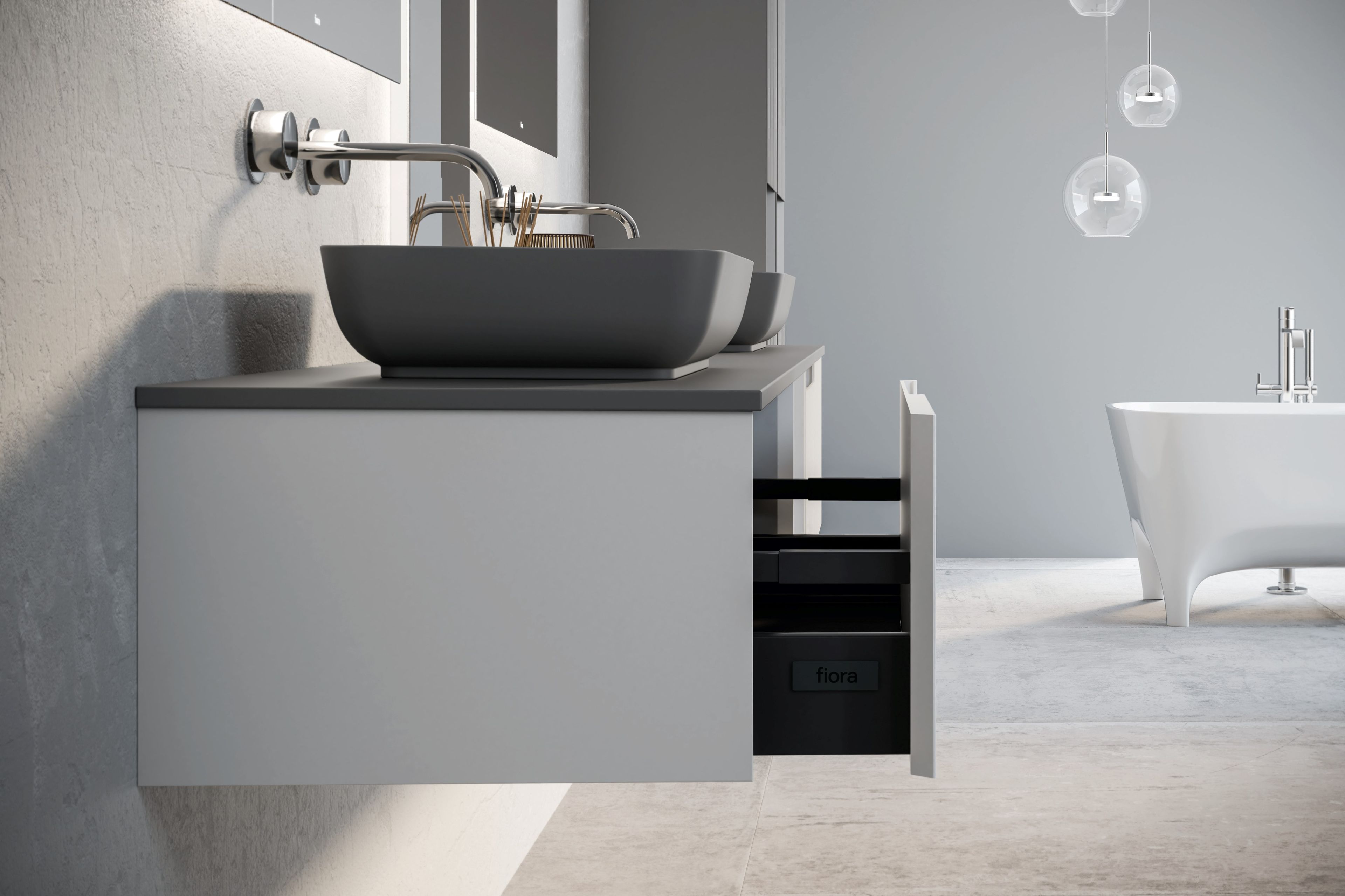 SYNERGY | Wall-mounted vanity unit By Fiora