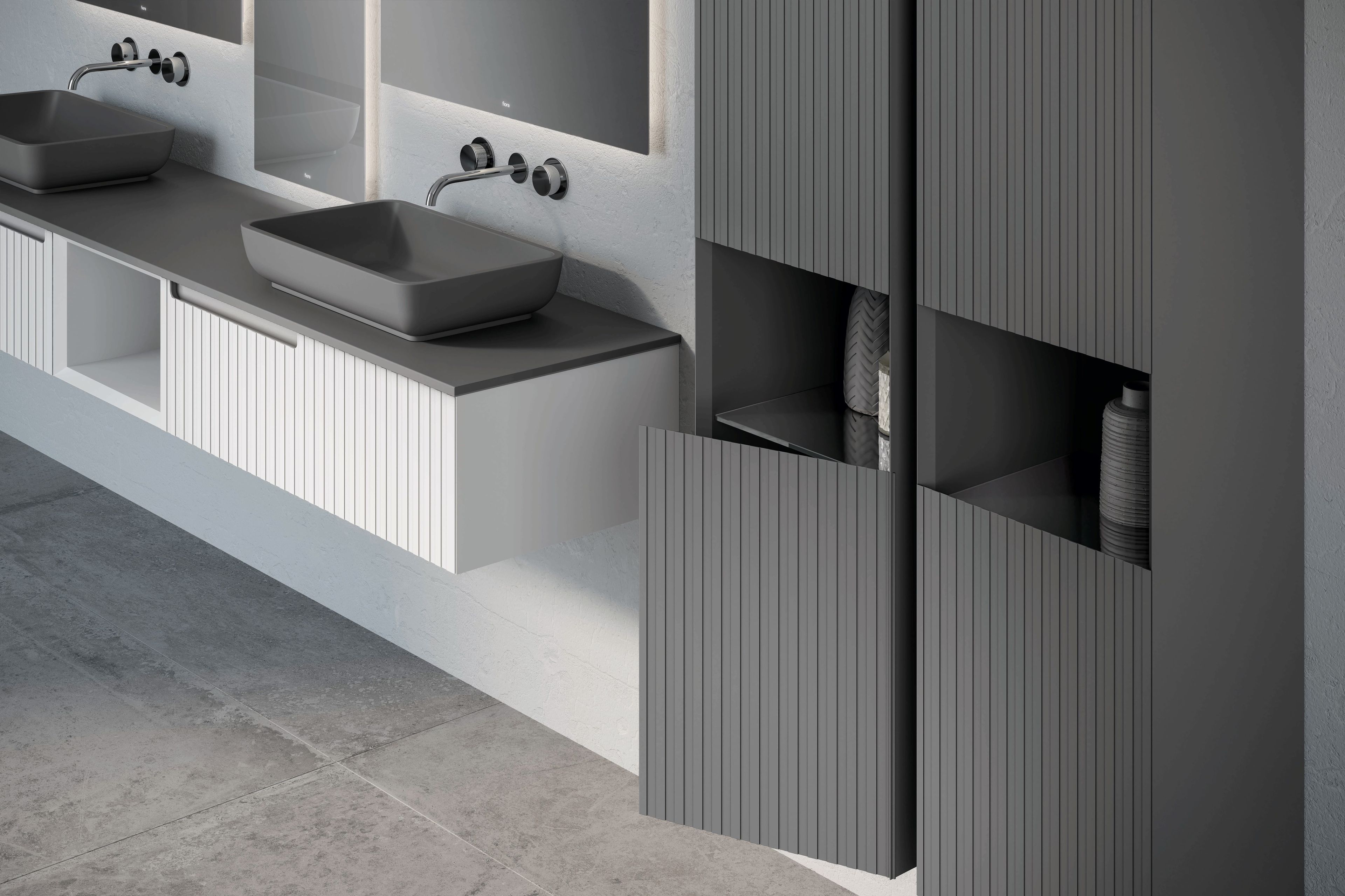 SYNERGY | Wall-mounted vanity unit By Fiora