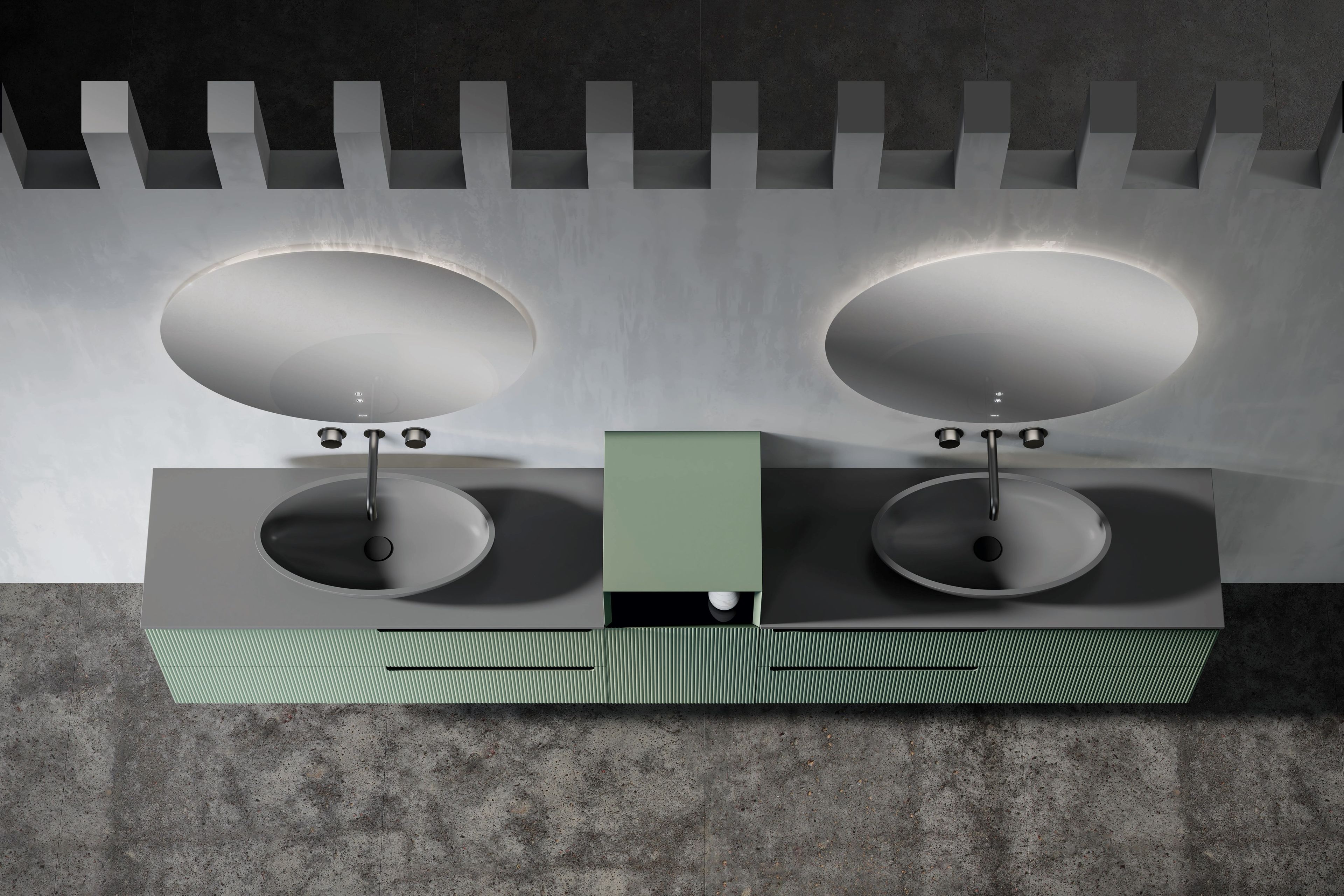 SYNERGY | Wall-mounted vanity unit By Fiora