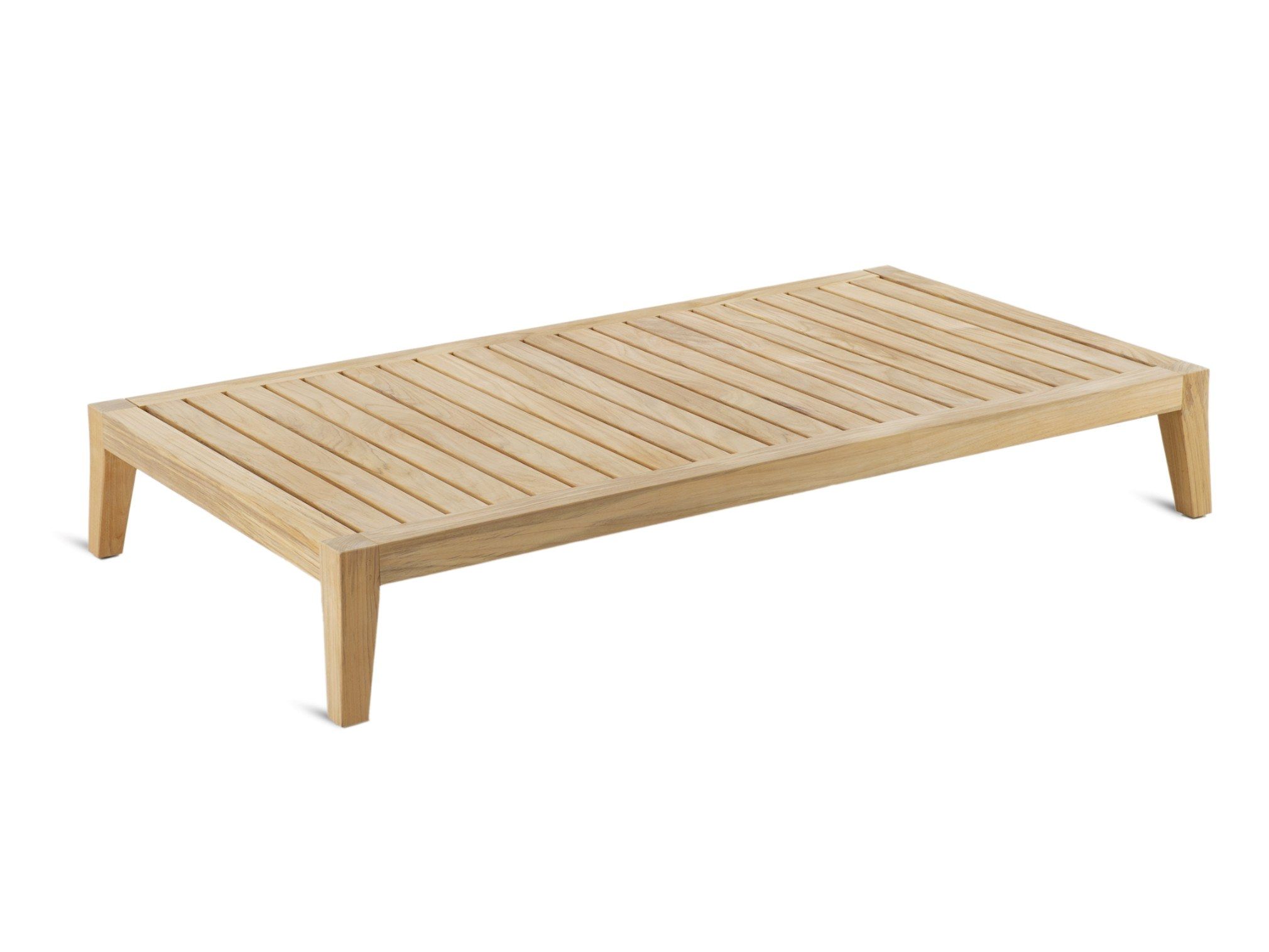 SYNTHESIS Low rectangular teak coffee table By Unopiù