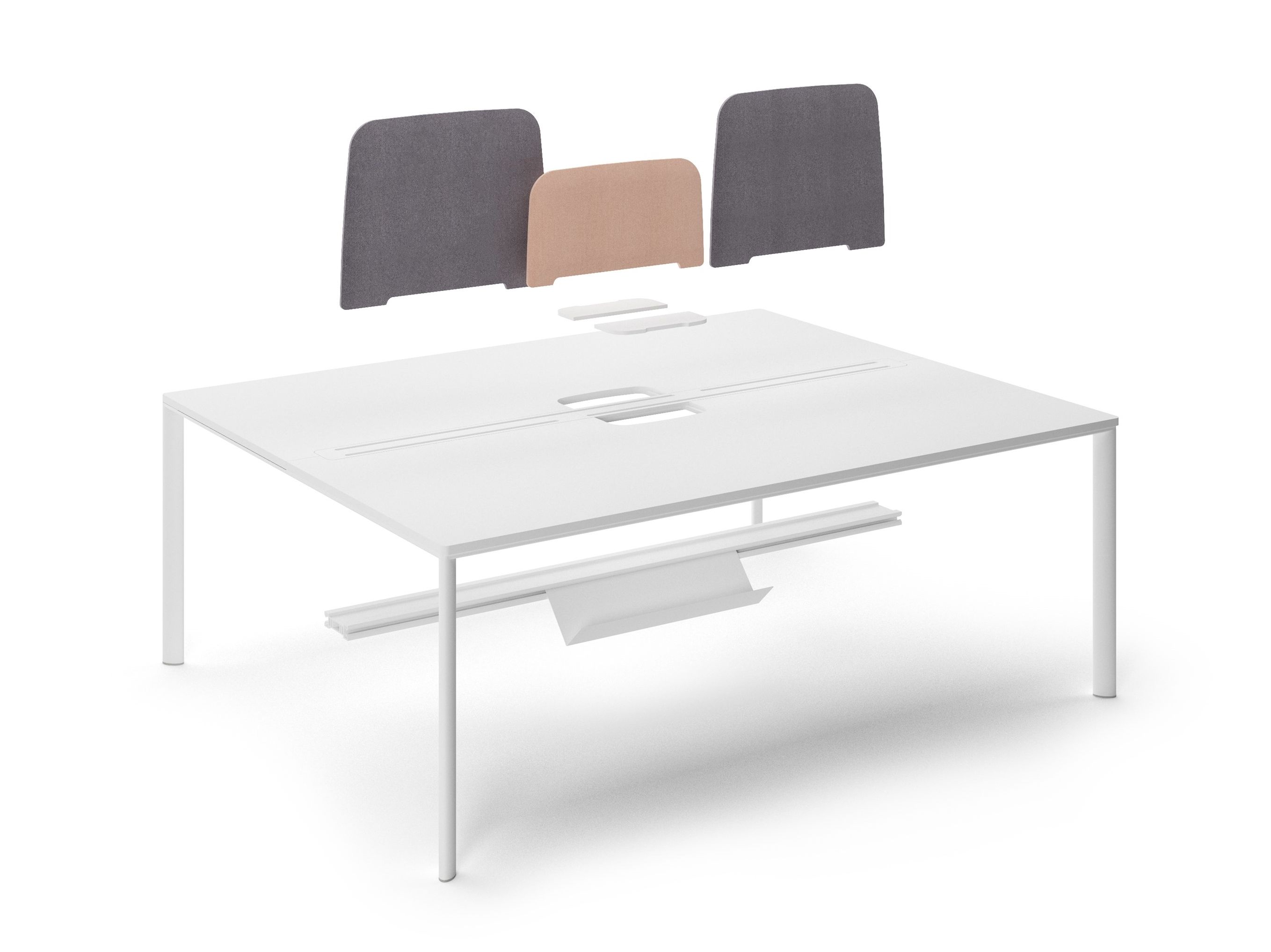 Multiple office workstation with sound absorbing screens SYSTEM By ...
