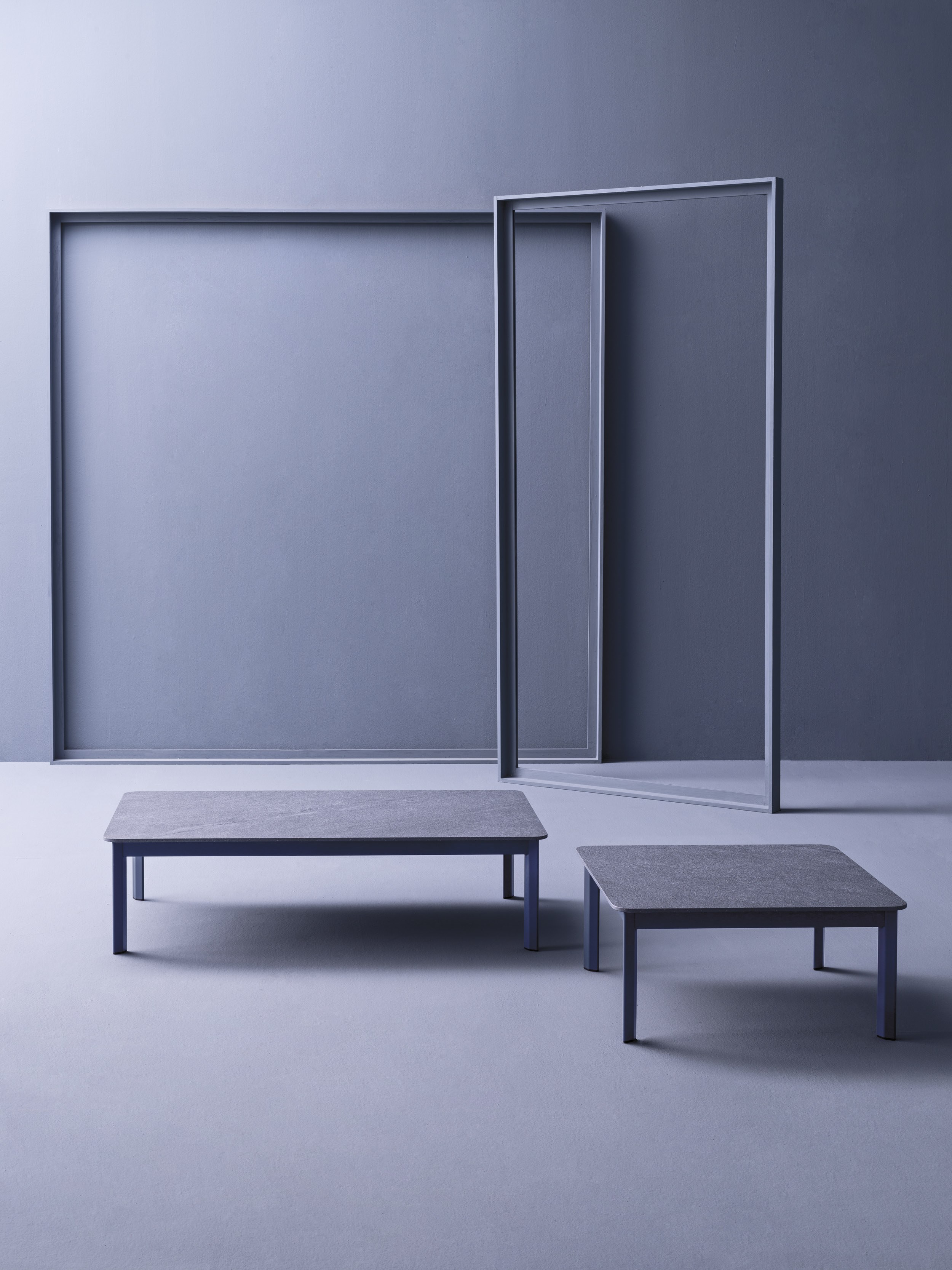 SYSTEM Square powder coated aluminium garden side table By Varaschin
