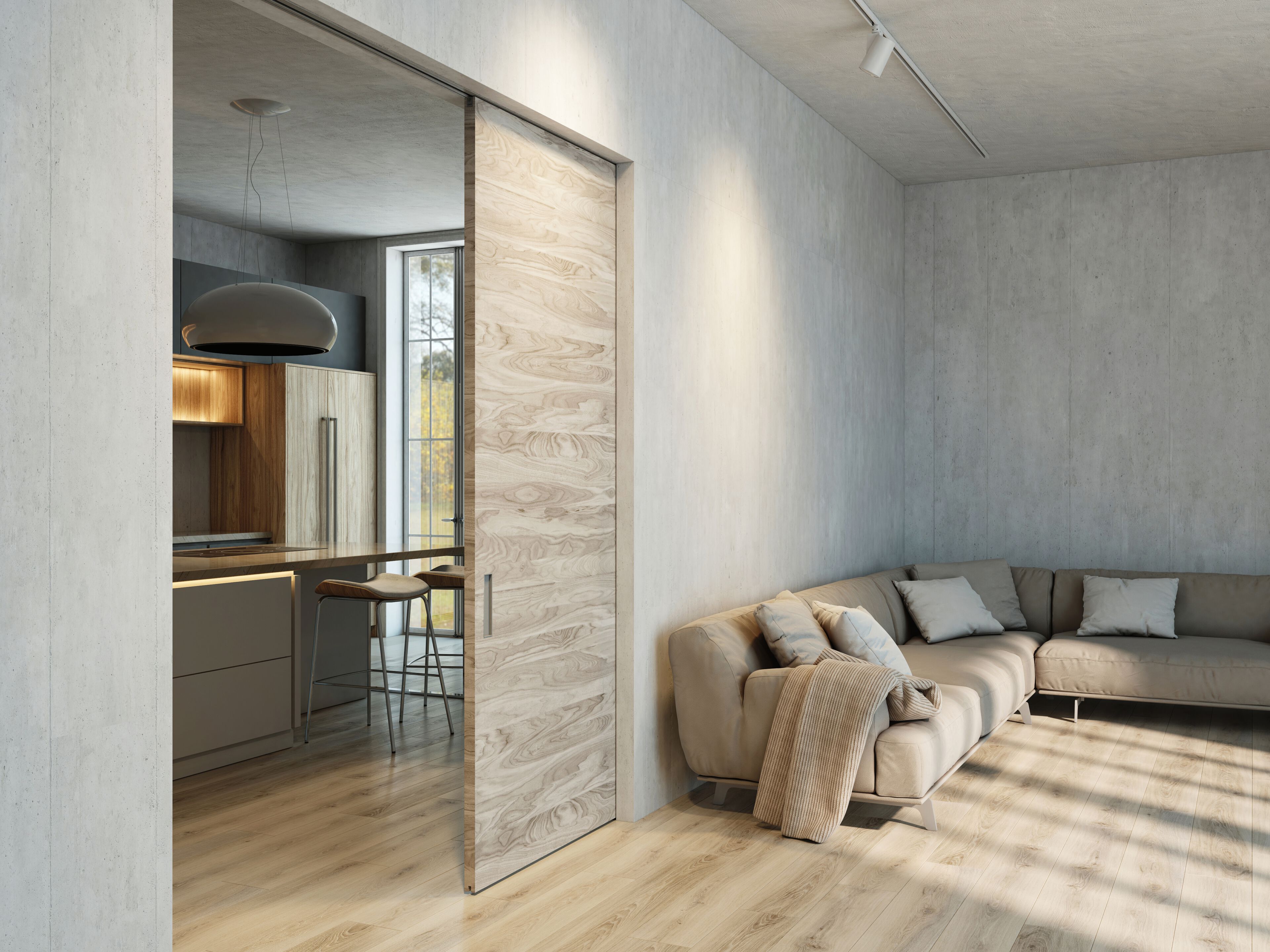 ESSENTIAL TIMBER XL Sliding door track By Saheco