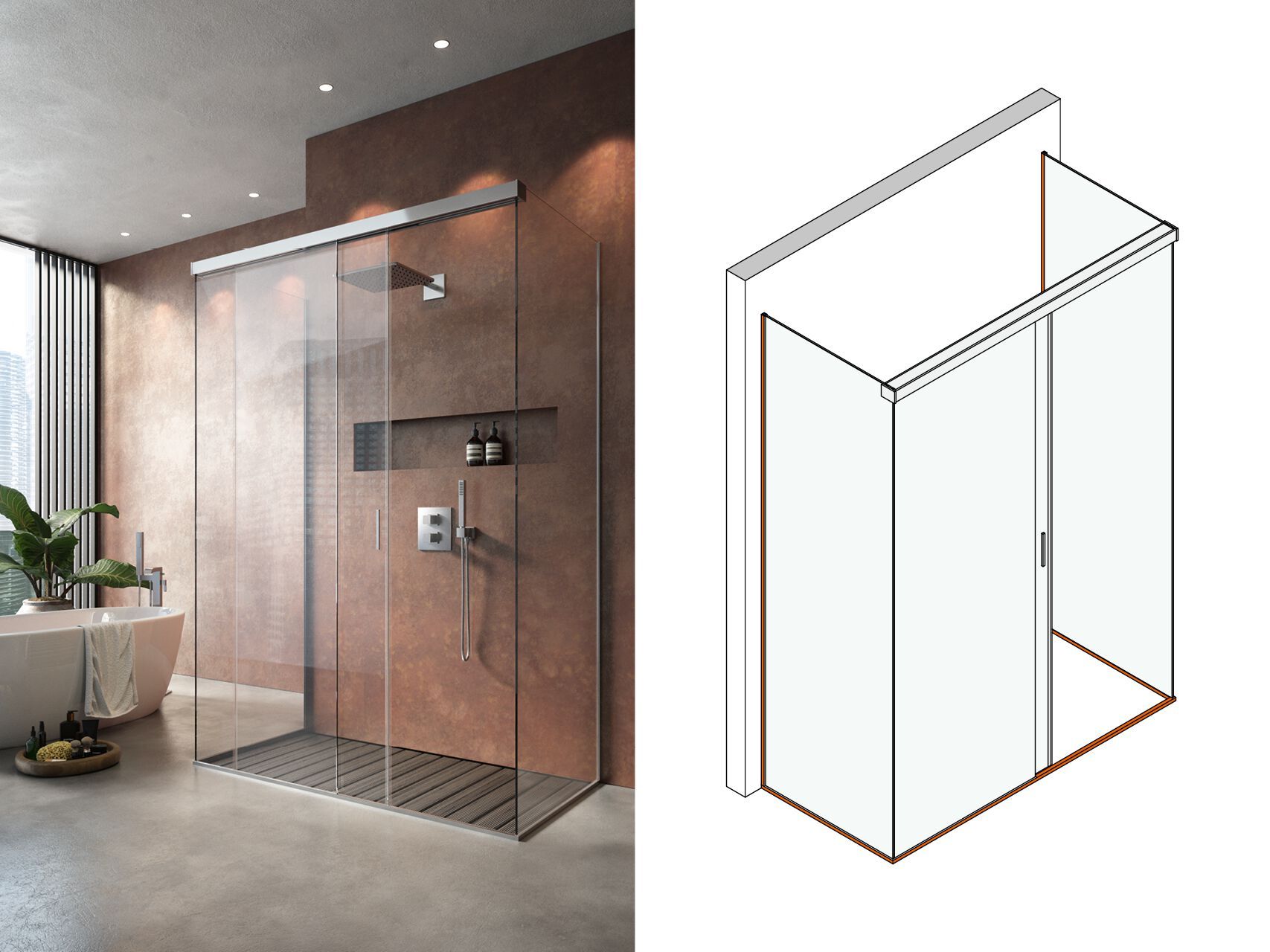 GOCCIA50 Shower cabin By Saint-Gobain - Logli