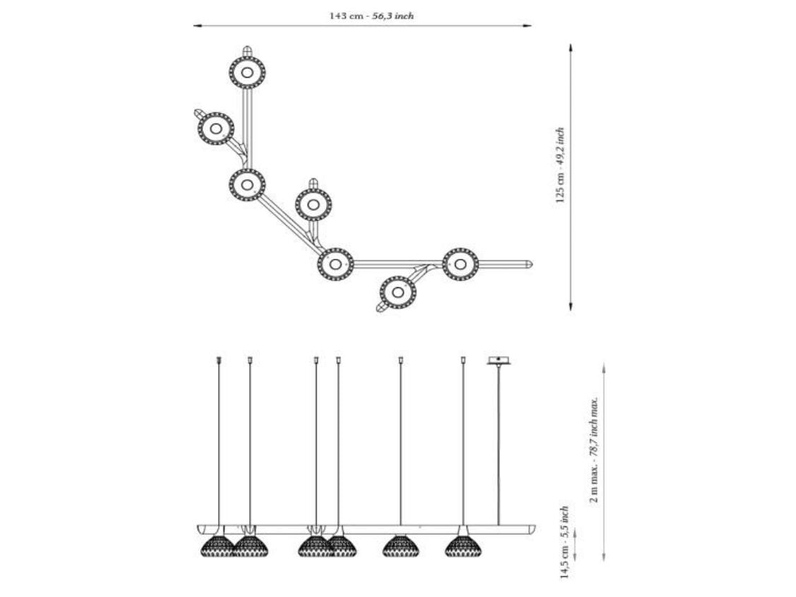 FOLIA 7 Pendant lamp By Saint-Louis | design Noé Duchaufour-Lawrance