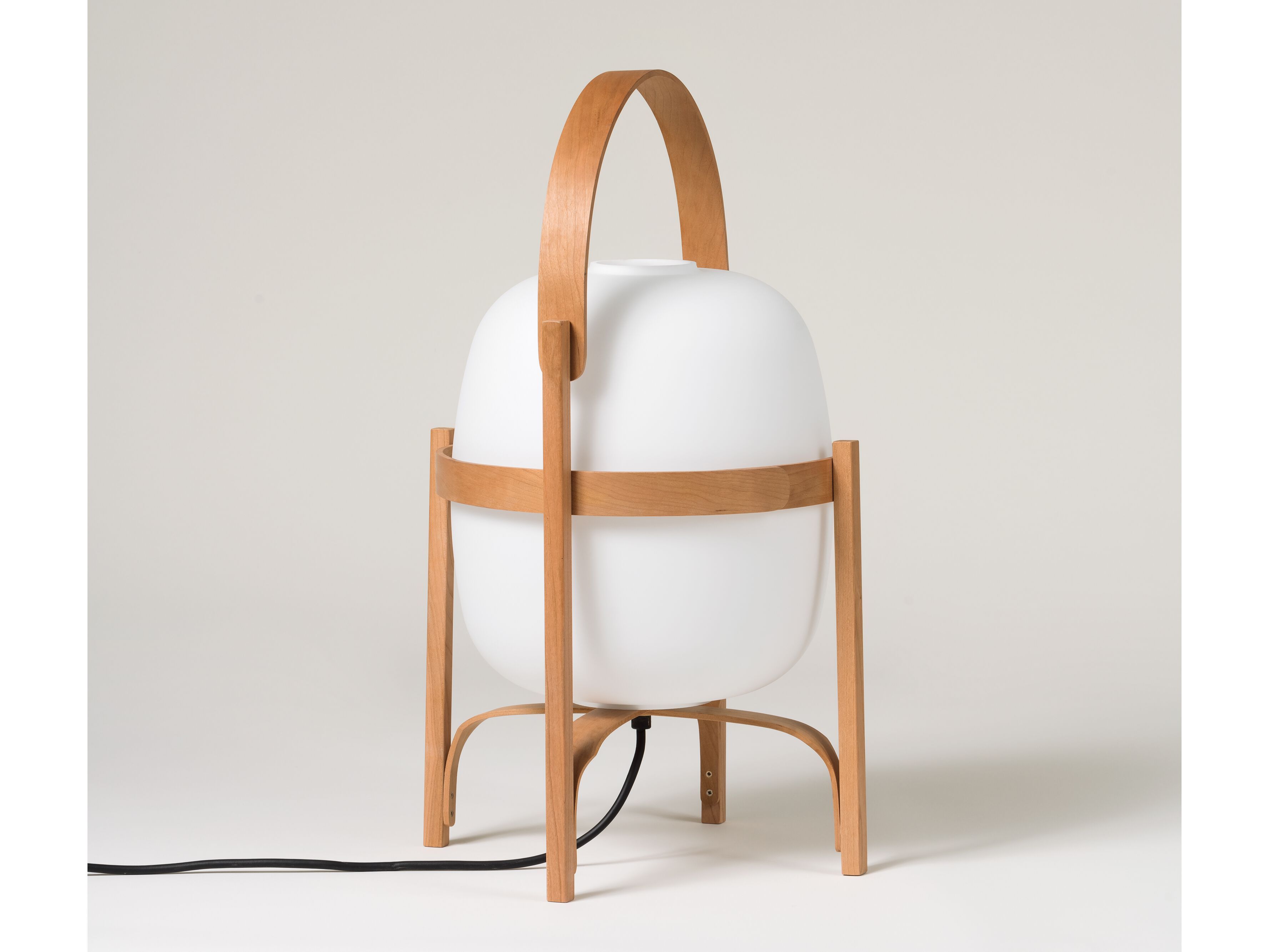 CESTA LED wood and glass table lamp By Santa & Cole | design Miguel Milà