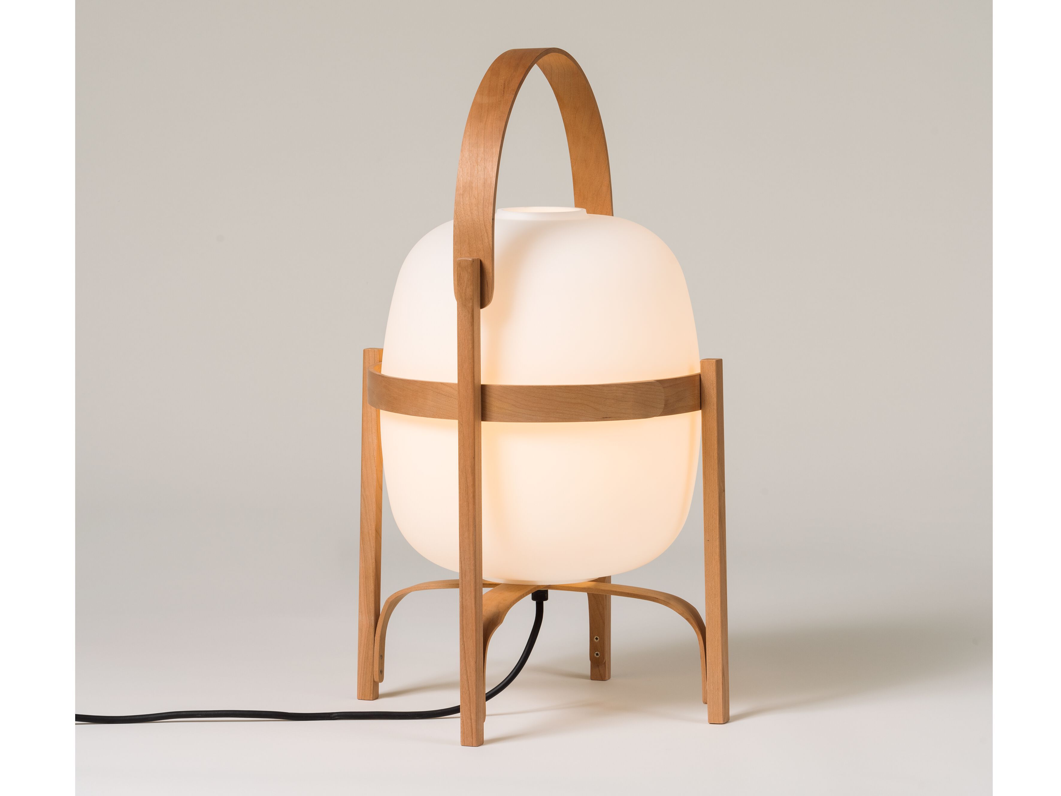 CESTA LED wood and glass table lamp By Santa & Cole | design Miguel Milà