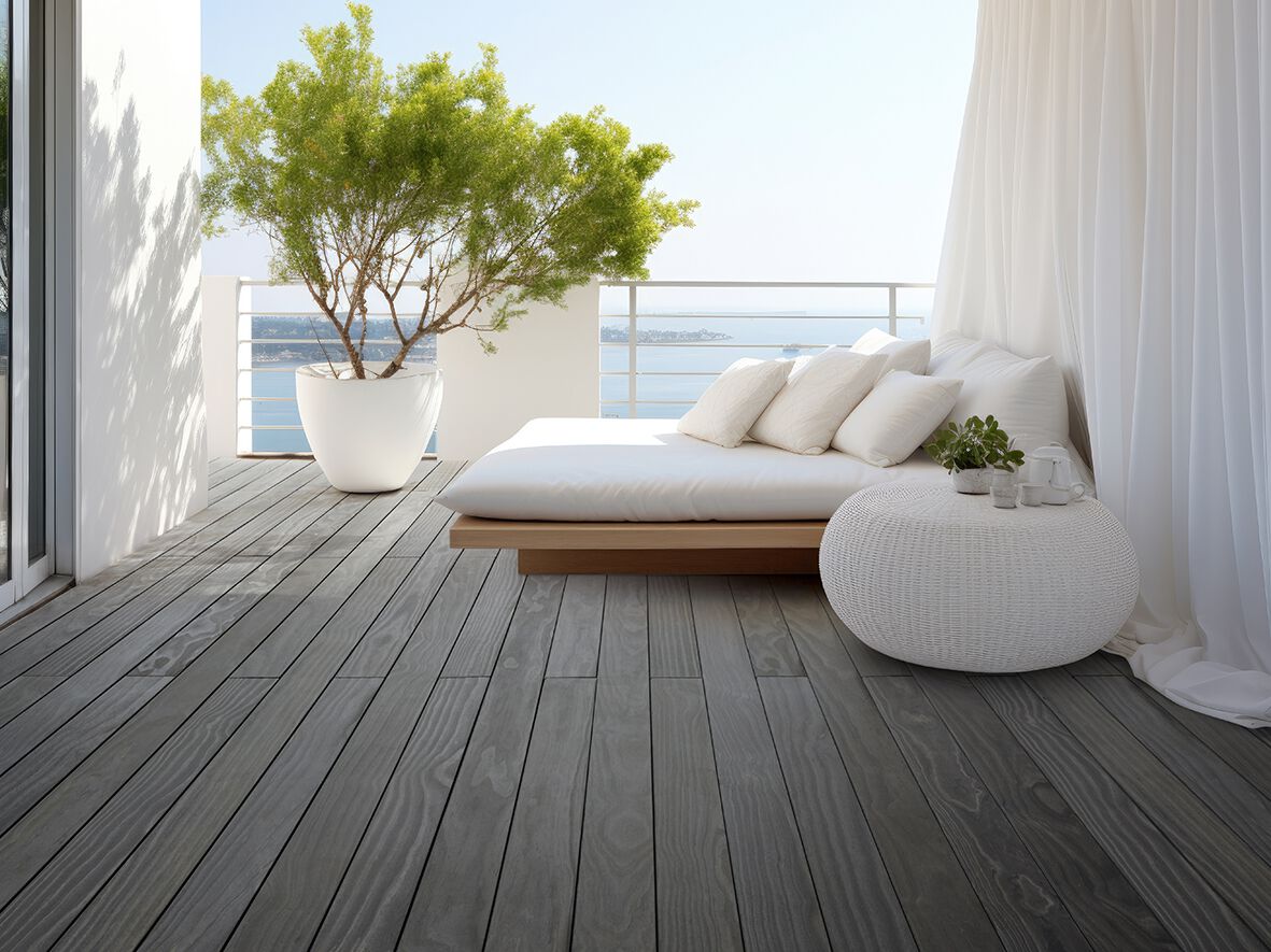 ACCOYA® DECKING RAW_GREY PLANK Accoya® wood decking By Sapiens