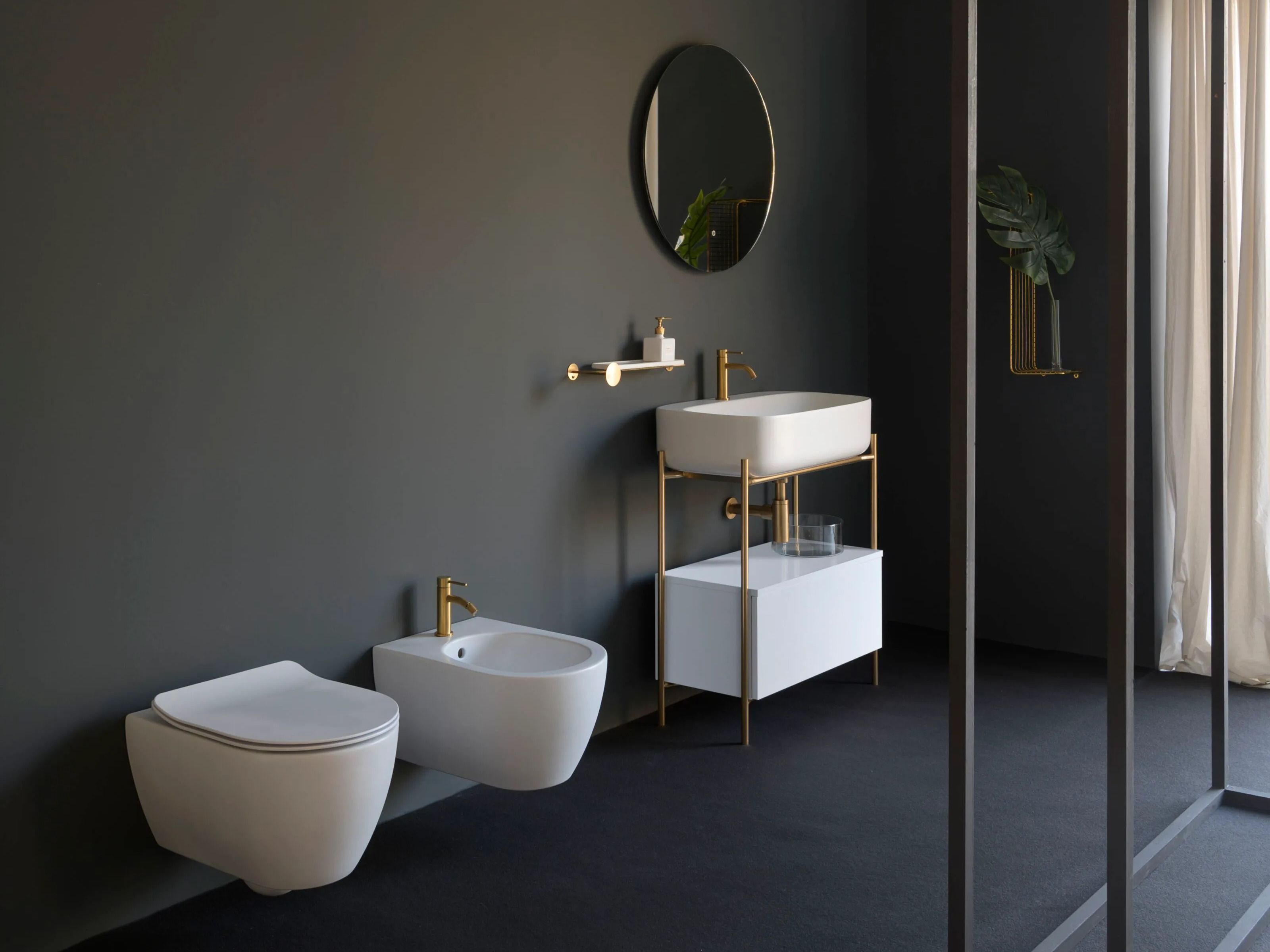 LAILA Mobile lavabo in metallo con cassetti By Scarabeo Ceramiche