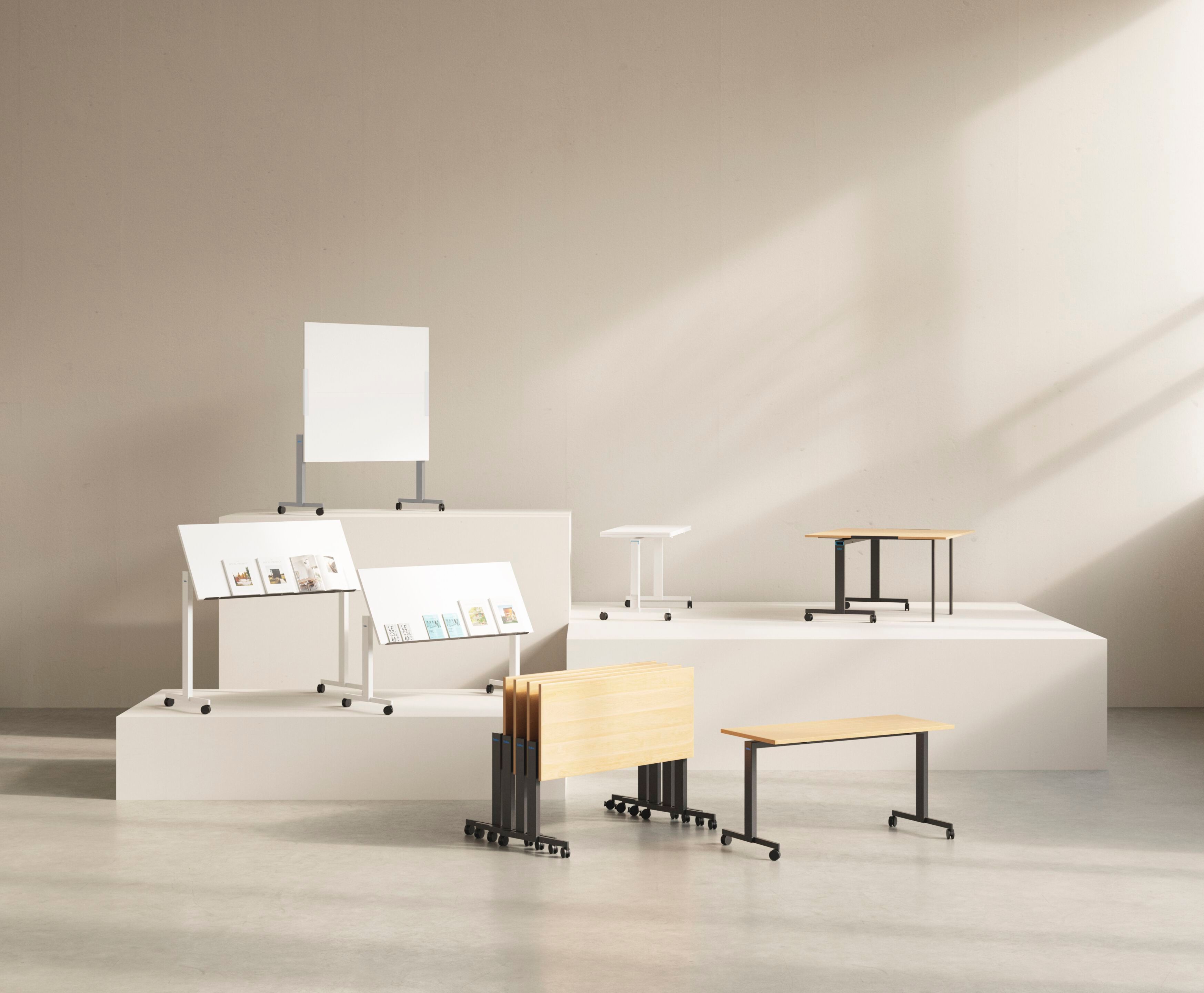 TOOL FOLDING TABLE + LECTERN + MEETING TABLE + WHITEBOARD Office desk ...