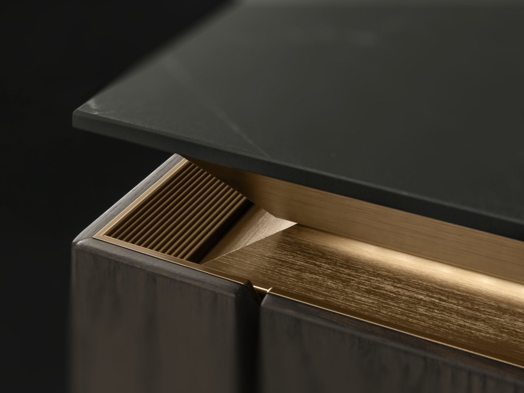 Kitchen with island without handles SieMatic SLX PURE By SieMatic