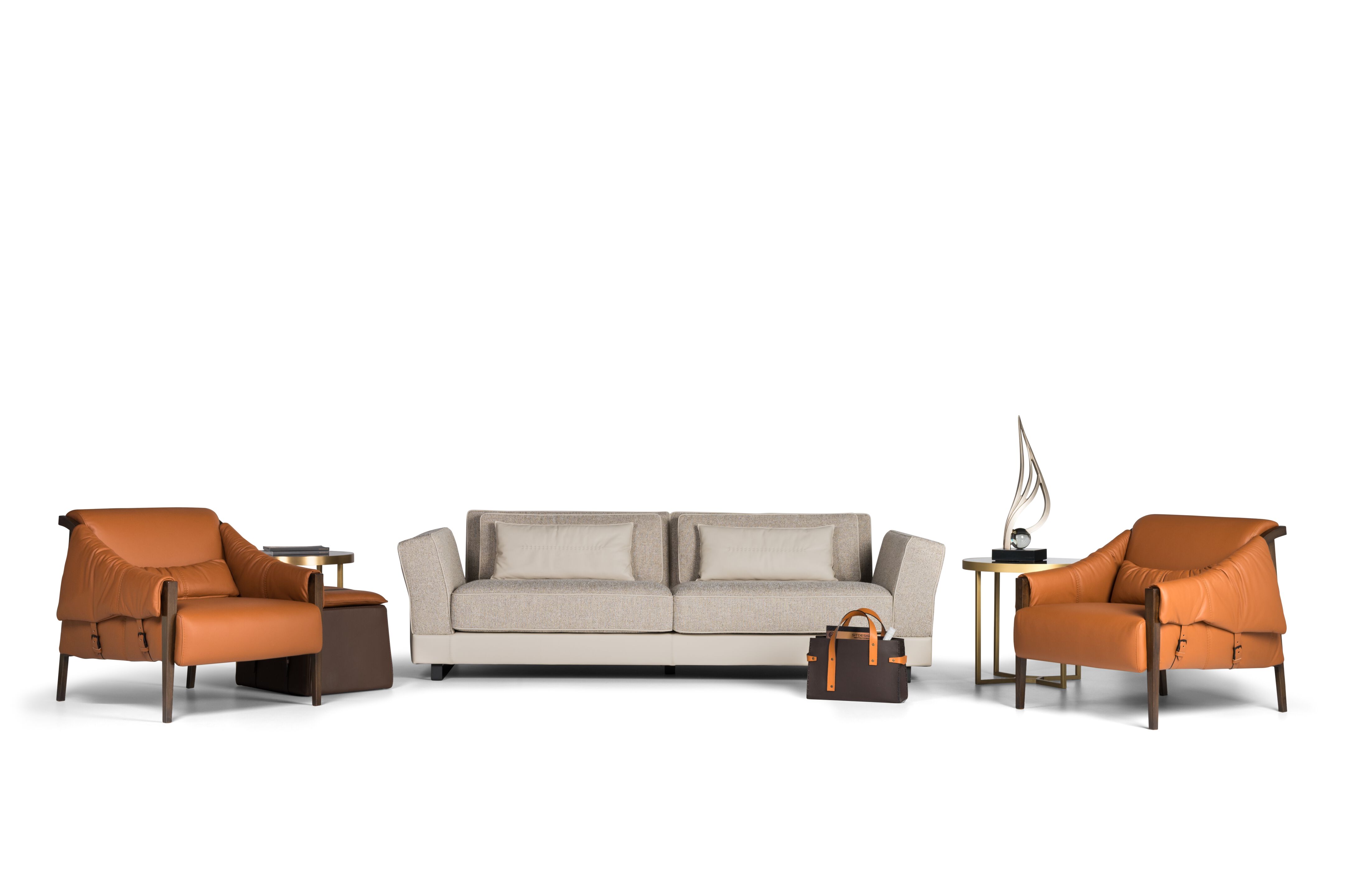 JACKSON Leather armchair with armrests By Sit Design