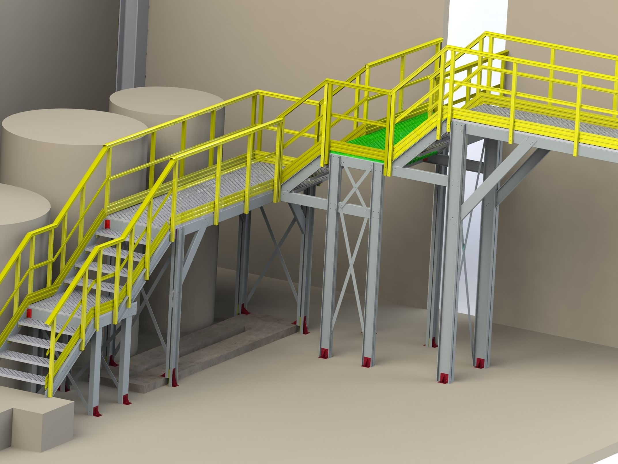 Stairways Glass fiber reinforced polymer (GFRP) Industrial safety stair ...