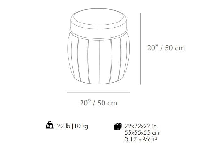 Round fabric pouf Stella stool By Mambo Unlimited Ideas