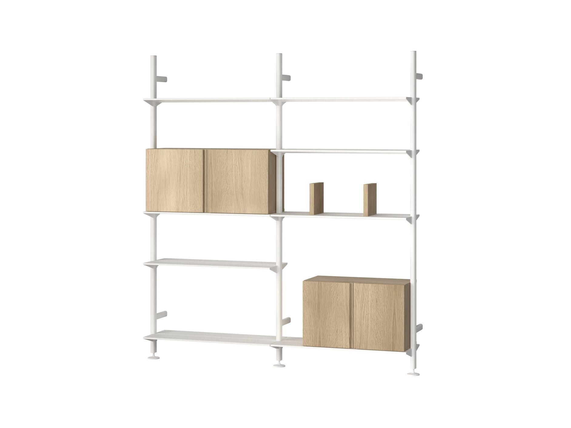 PIRA G2 Open wall-mounted aluminium and wood bookcase By String ...