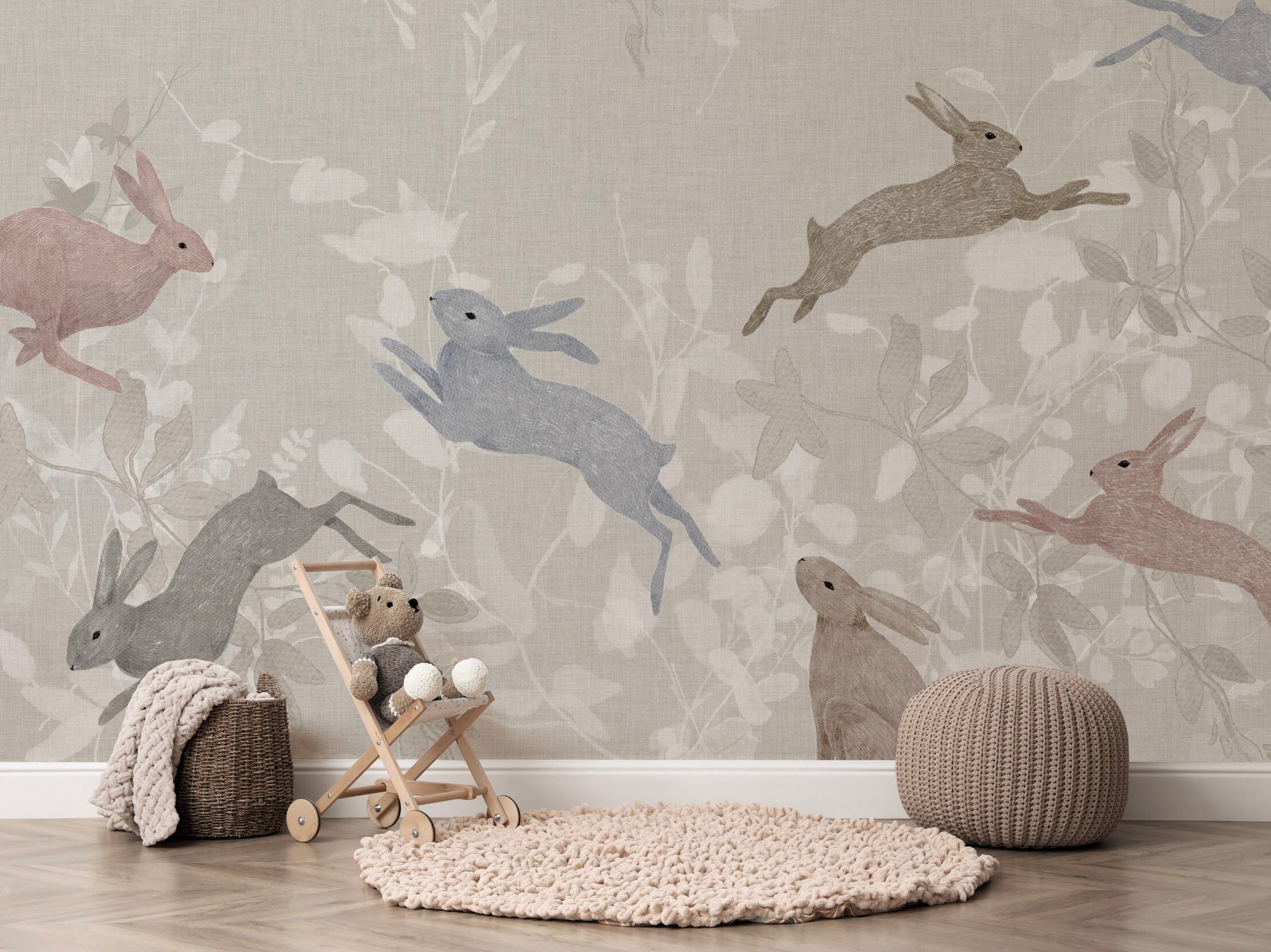 BUNNIES Motif kids wallpaper By Studijo | design Josipa Maras