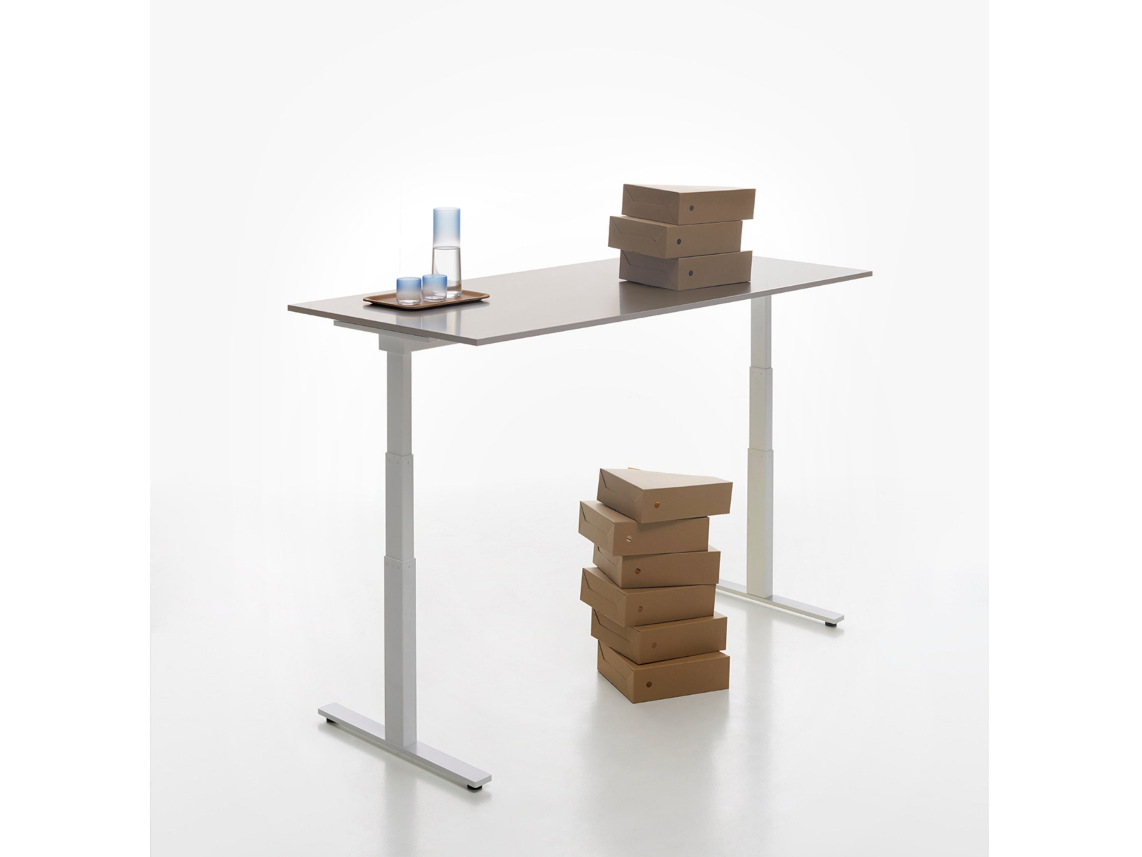 T-LEG Height-adjustable rectangular office desk By Manerba | design ...