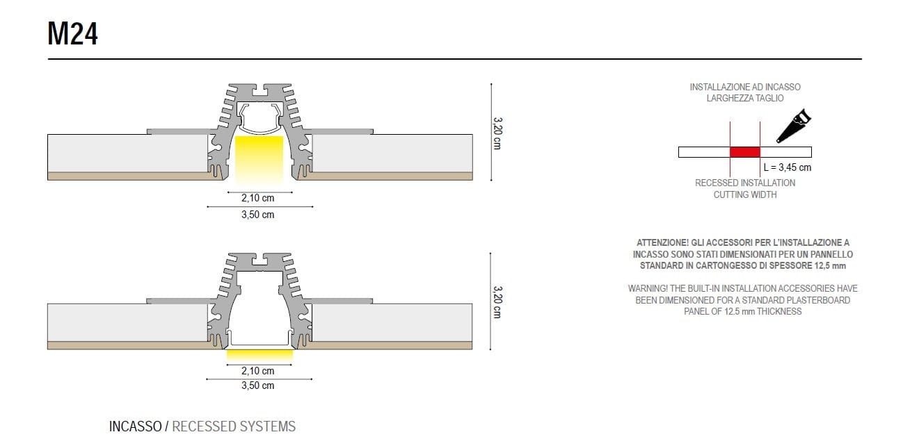 T24 - M24 linear lighting profile By Design Luce