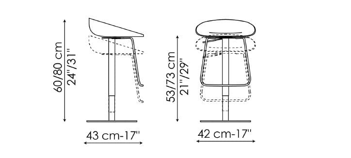 High height-adjustable polypropylene stool TAB By Bonaldo design ...