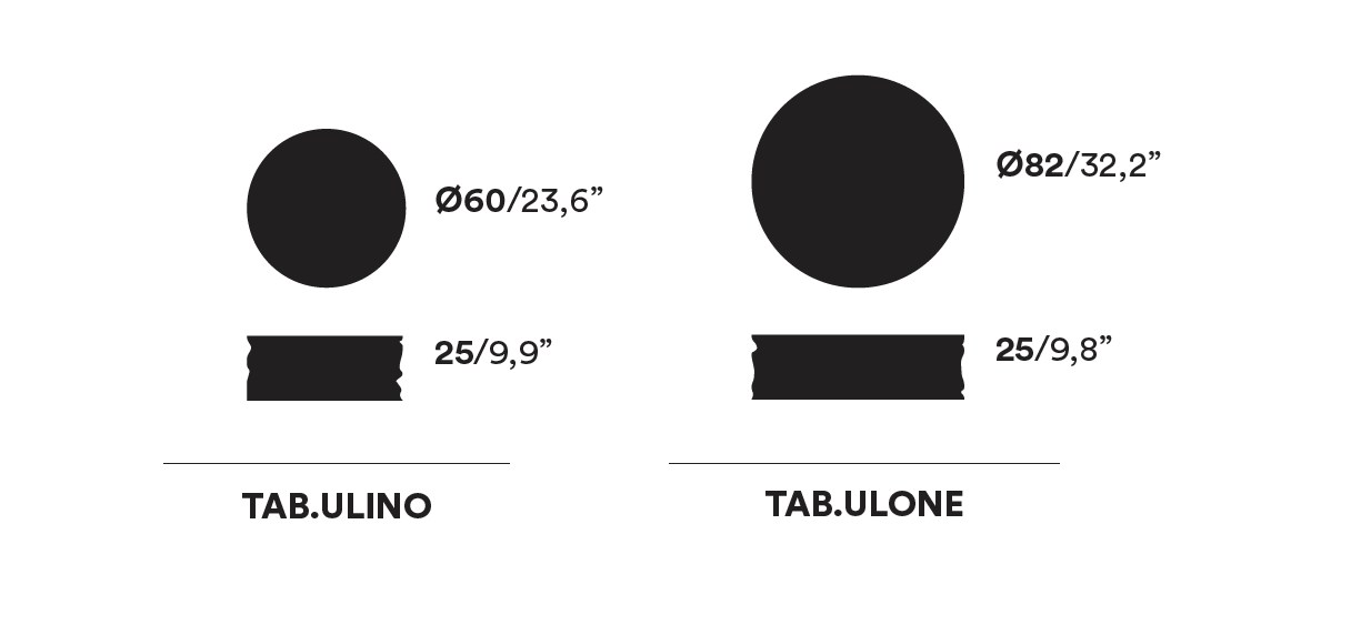 TAB.ULINO / TAB.ULONE Tavolino basso in alluminio By Opinion Ciatti