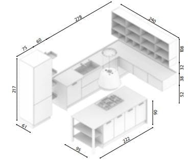 Fitted kitchen with island TABLET BRIDGE By CREO Kitchens