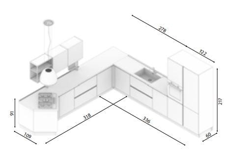 Fitted kitchen TABLET NECK By CREO Kitchens