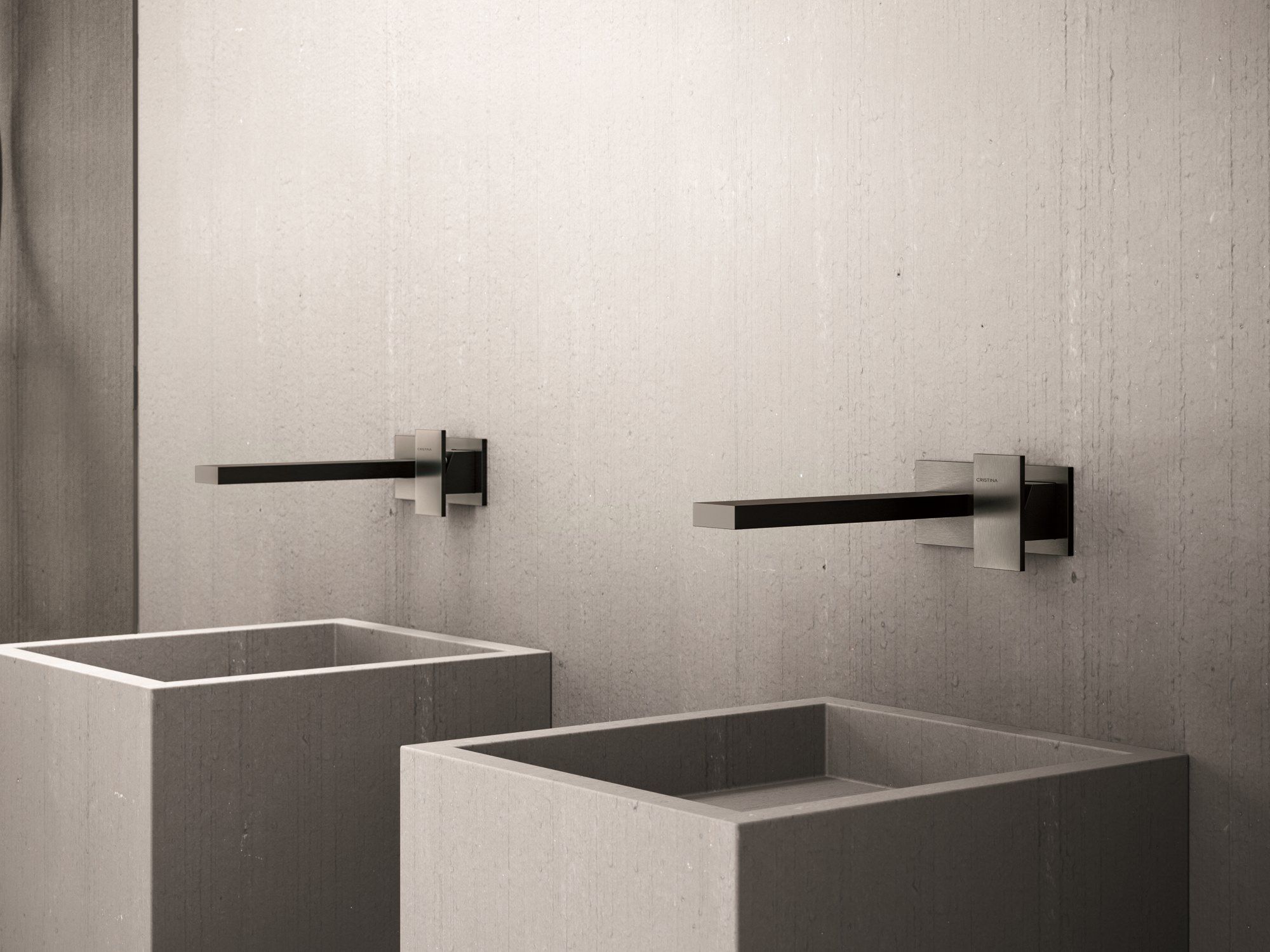 TABULA CRITA259 2 hole wall-mounted single handle washbasin mixer By CRISTINA Rubinetterie ...