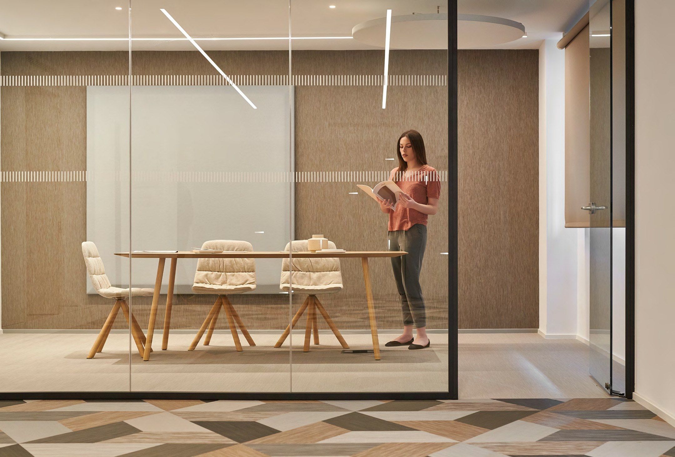 LESSEN TACET Woven vinyl Acoustic wall panel By VERTISOL INTERNACIONAL