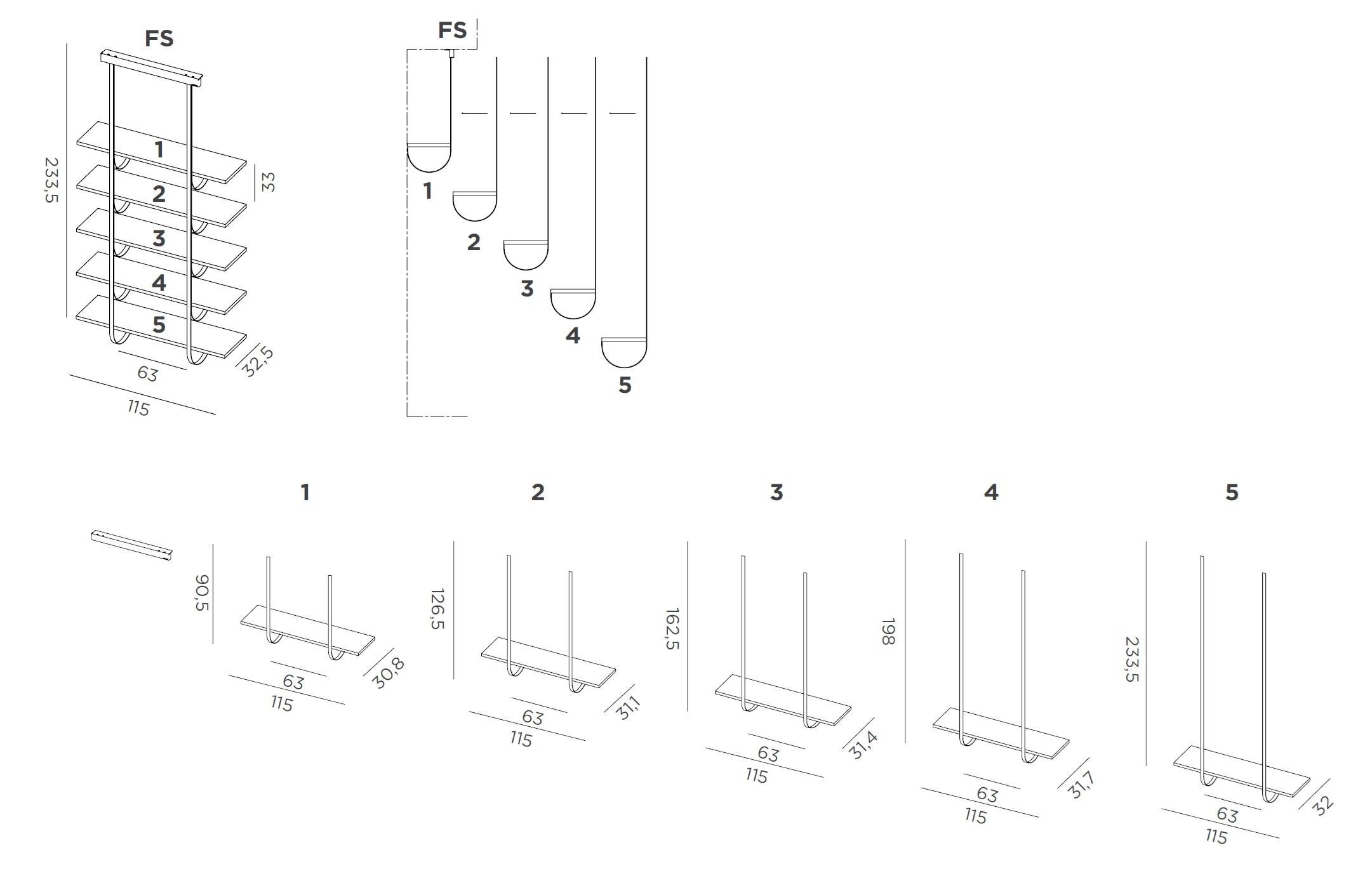 TALEA Floating metal bookcase By DE CASTELLI | design LucidiPevere
