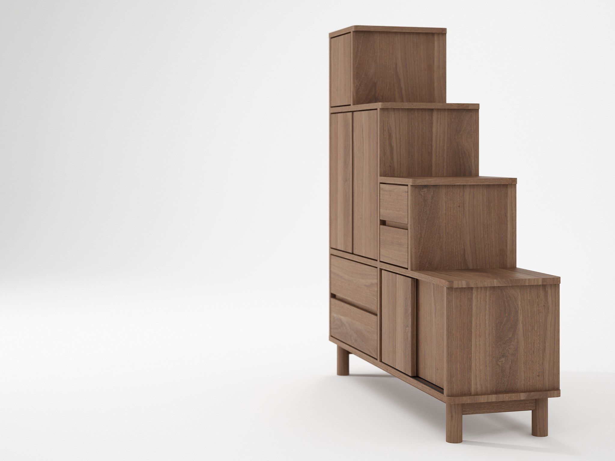 TANSU K Solid wood stairs cabinet By KARPENTER | design Hugues Revuelta