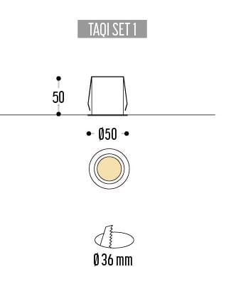 TAQI | Recessed spotlight Recessed LED aluminium spotlight By Dark