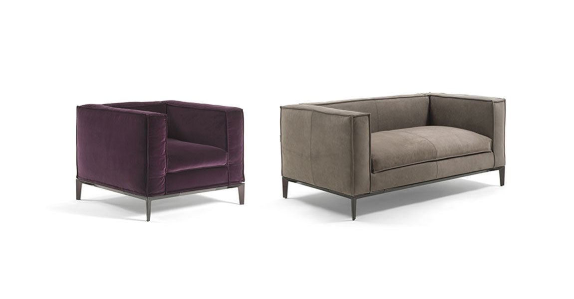 TAYLOR JUNIOR 2 seater leather sofa By Frigerio