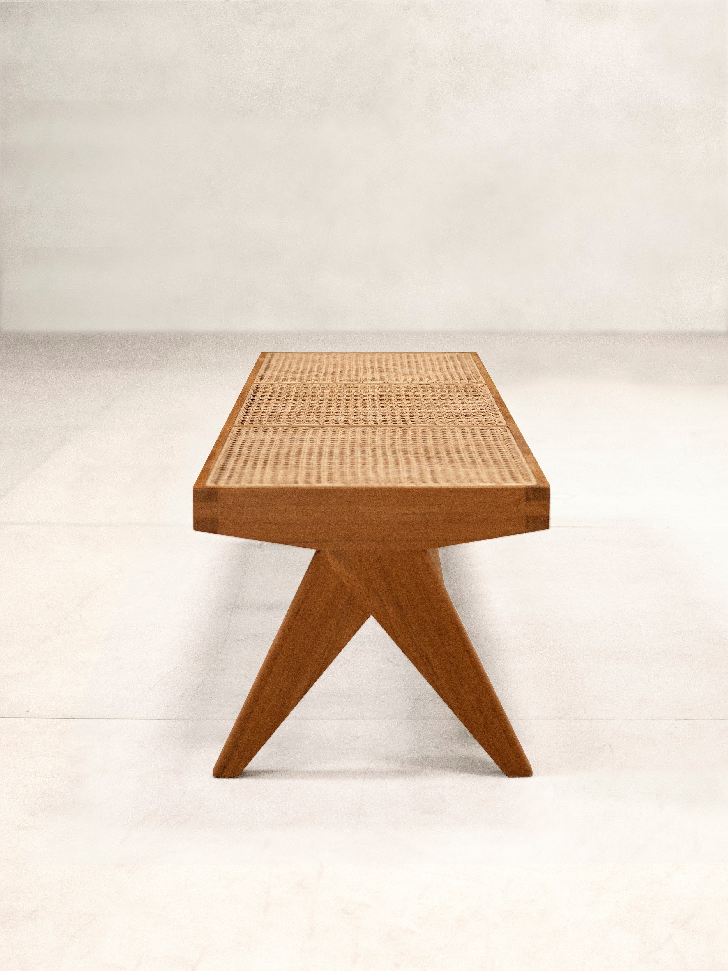 Natural cane bench TEAK & CANE BENCH Project Chandigarh Collection By ...