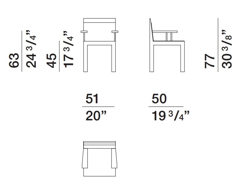 TEATRO | Chair with armrests By Molteni & C. design Aldo Rossi, Luca Meda