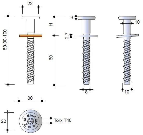 MINI CEM-E Floor slab connector By TECNARIA