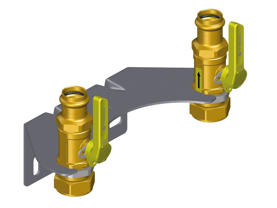 Kit con due valvole a pressare per contatore gas bitubo KM3 - TECO ...