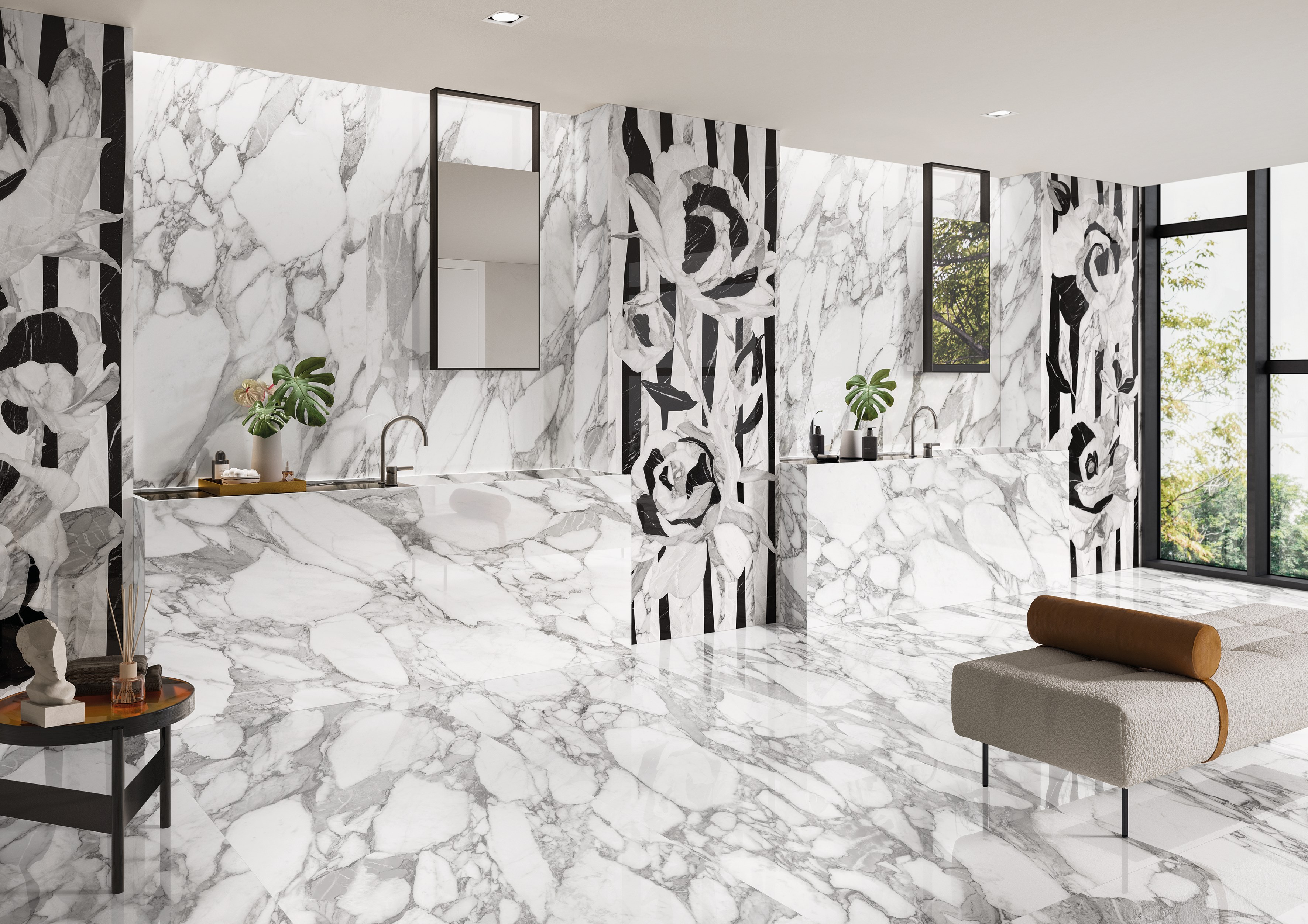 TELE DI MARMO SELECTION TARSIA Porcelain stoneware wall/floor tiles with marble effect By ...