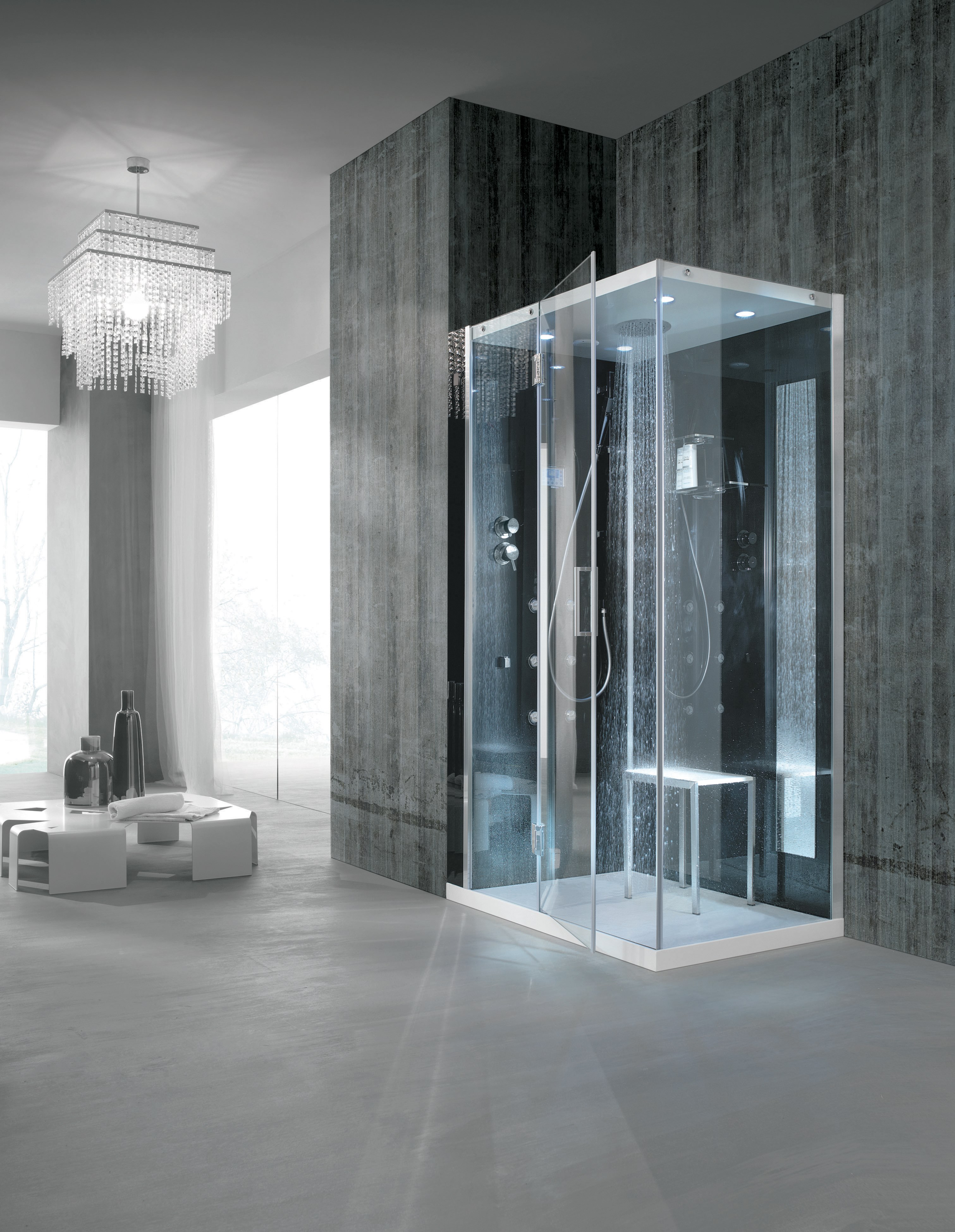 TEMPO Box doccia multifunzione in cristallo con idromassaggio By Gruppo ...