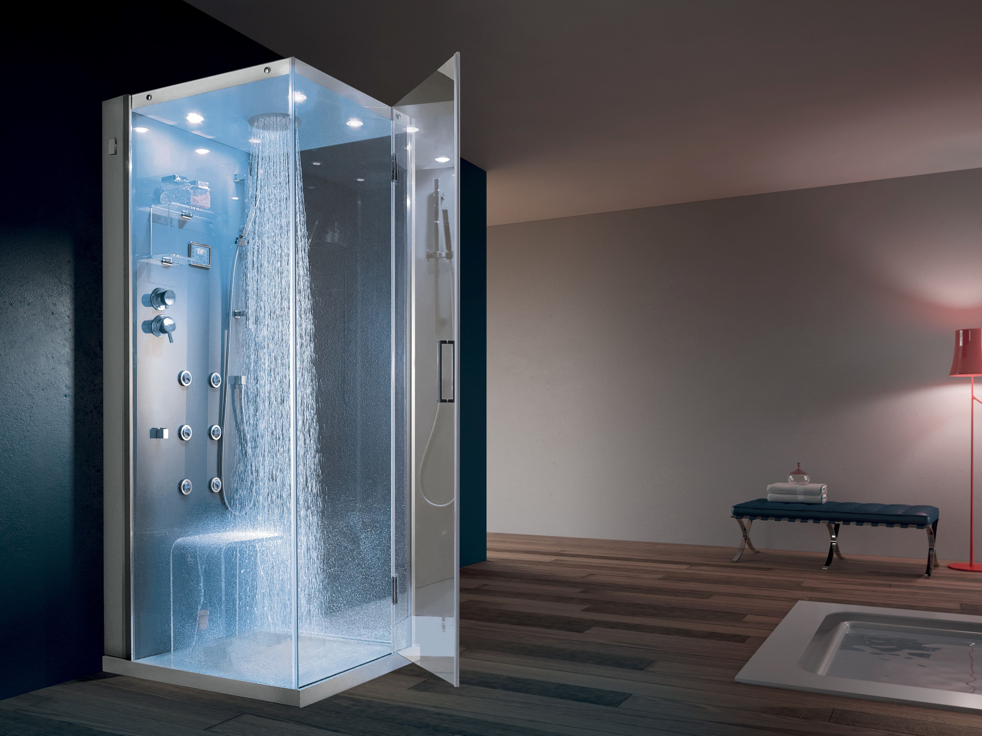 TEMPO Box doccia multifunzione in cristallo con idromassaggio By Gruppo ...