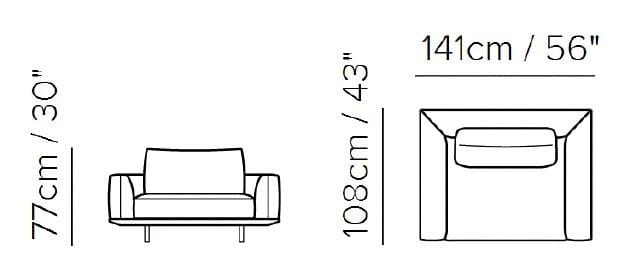 TEMPO Upholstered armchair with armrests By Natuzzi Italia | design ...